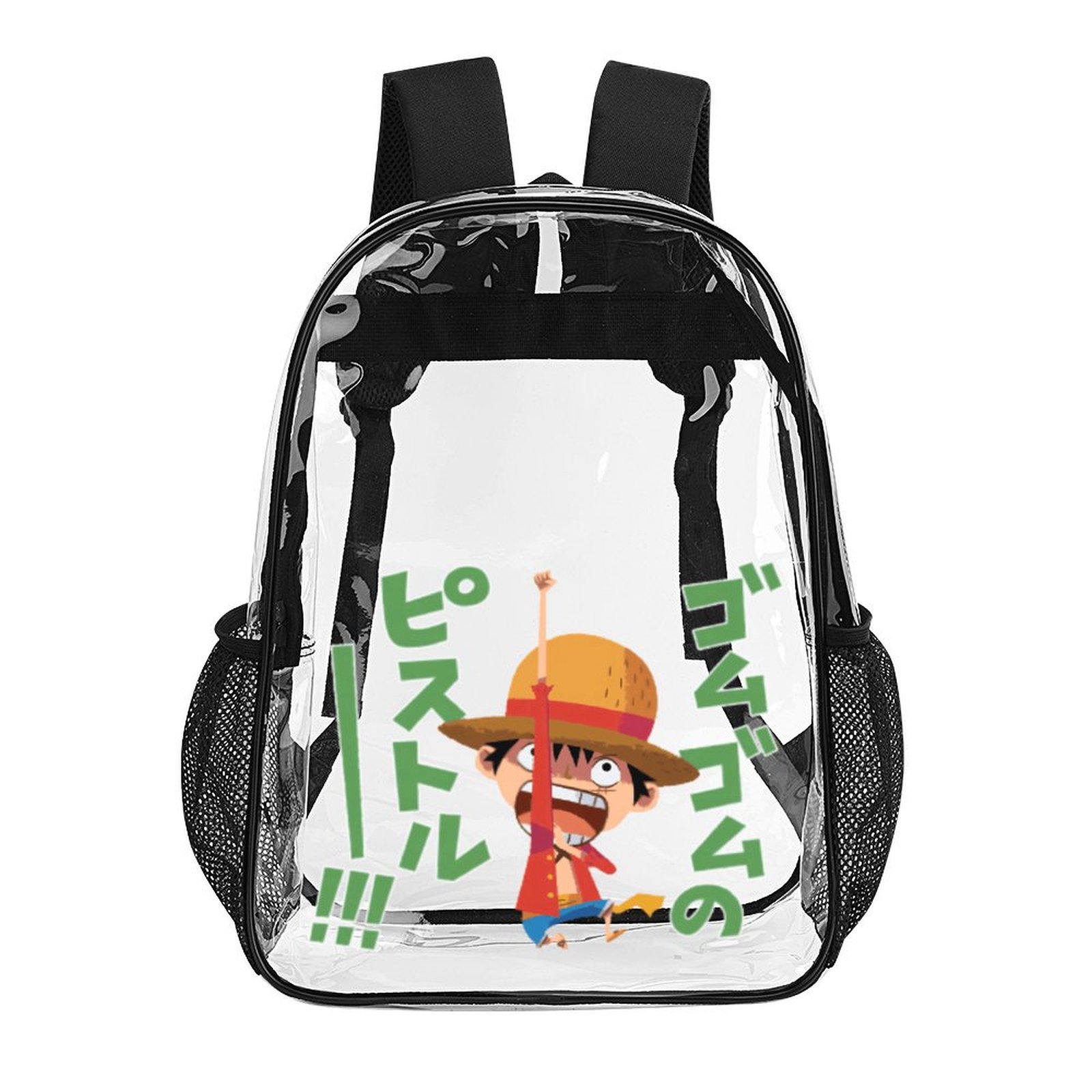 Anime Transparent Backpack One Piece Peripheral Cartoon Luffy PVC ...