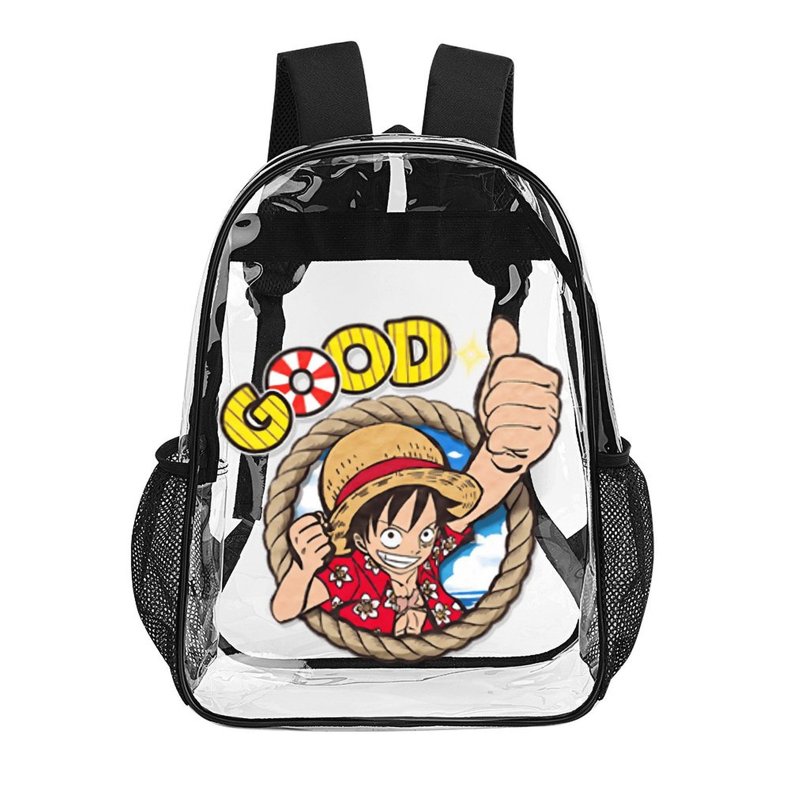 Anime Transparent Backpack One Piece Peripheral Cartoon Luffy PVC ...