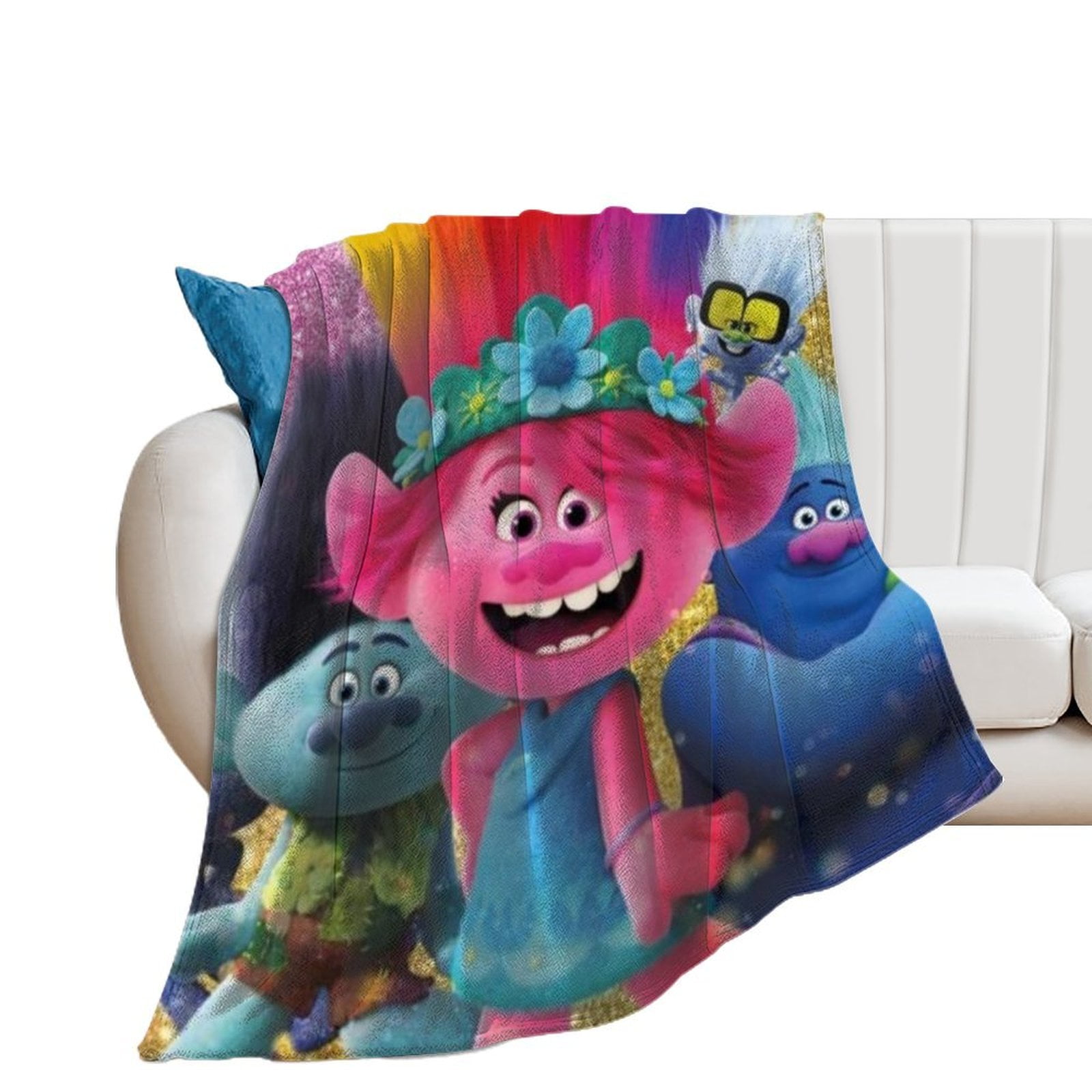 Anime Trolls Throw Blanket Pink Blanket Soft Flannel Throws for Girl ...