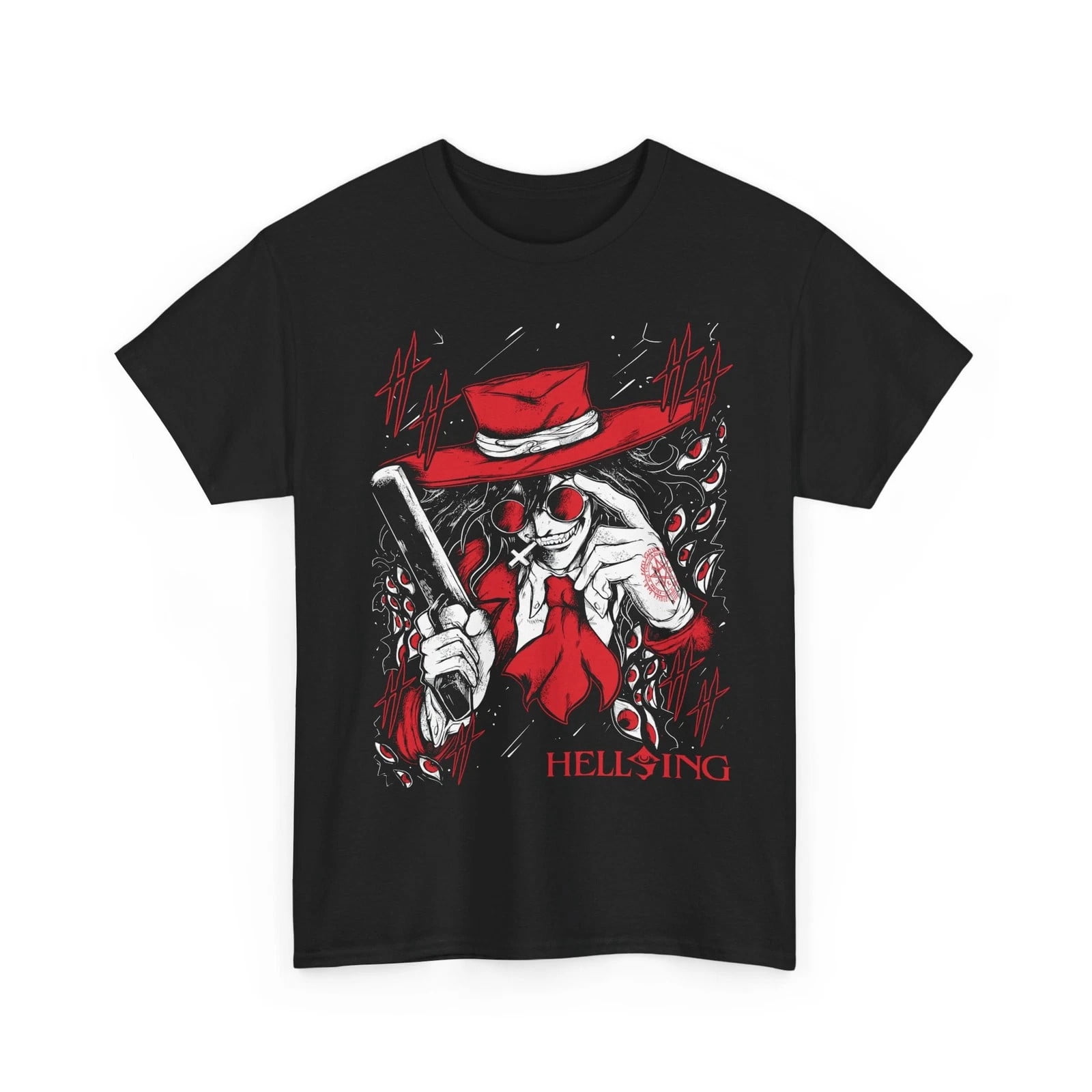 Anime Vampire Tee, Alucard Face Hell Sing Shirt, Hellsing Gift Unisex ...