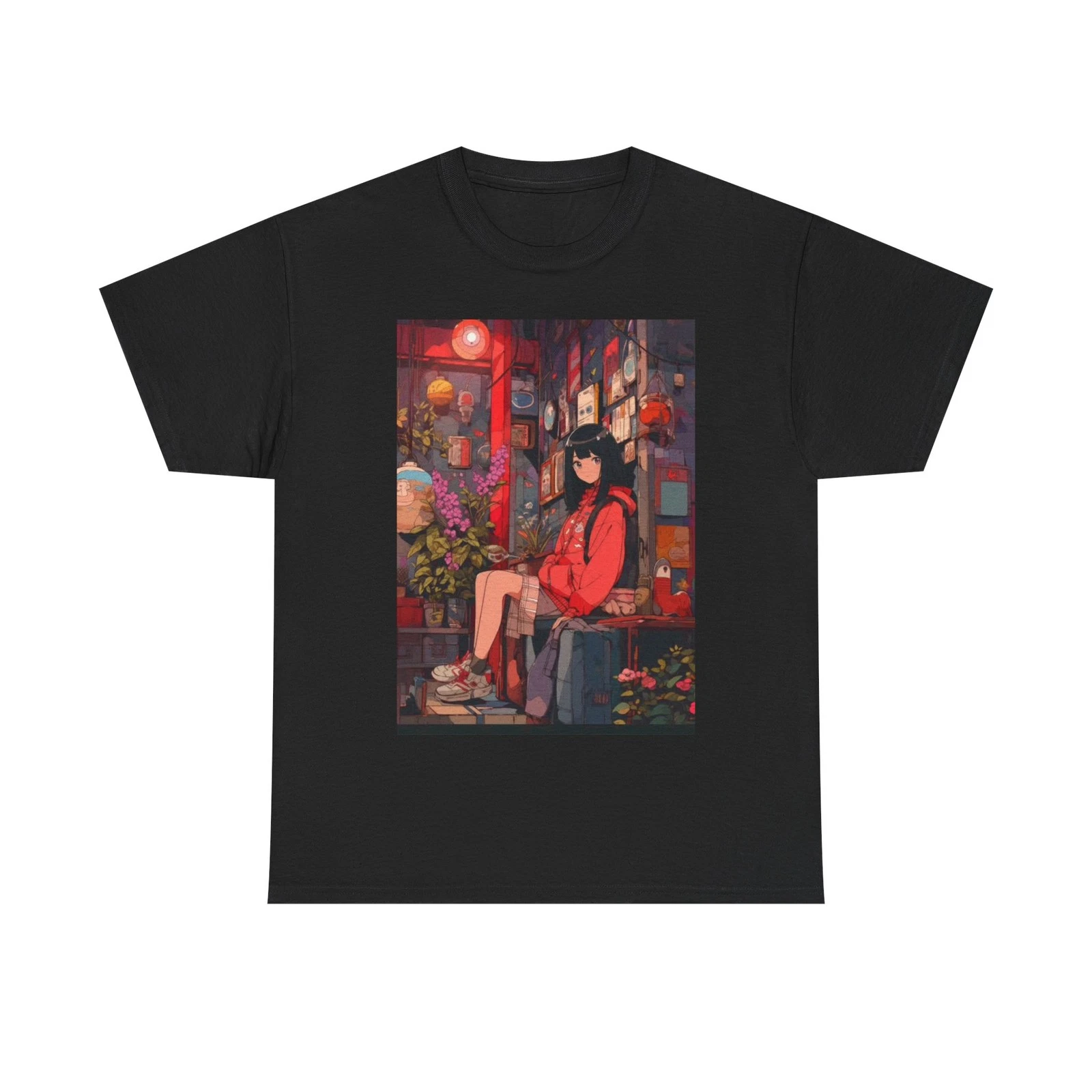 Anime Waifu Gamer Girl Cyber Retro Illustration Graphic Unisex T-Shirt ...
