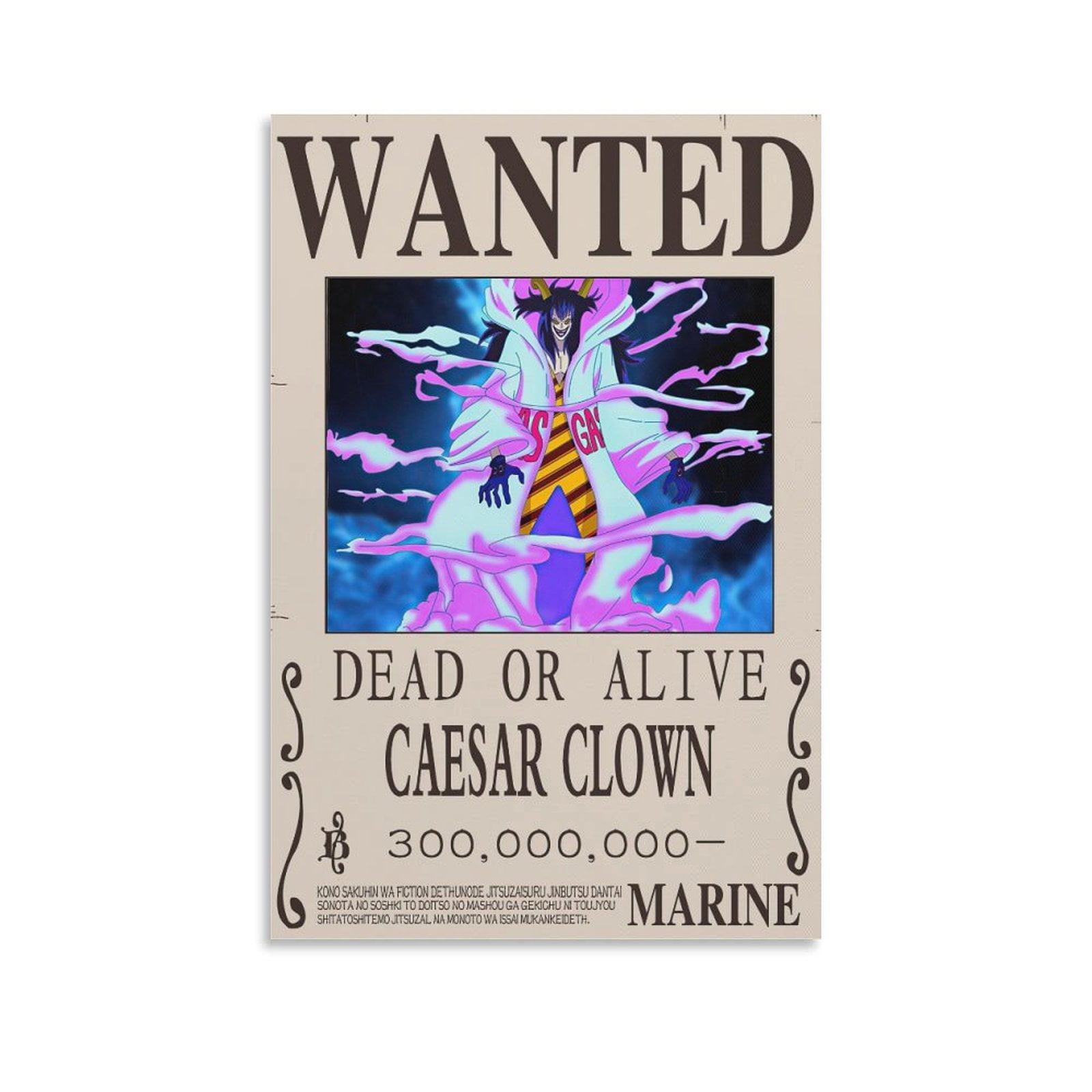 Anime Wanted Bounty Poster (142) Canvas Art Poster and Wall Art Picture ...