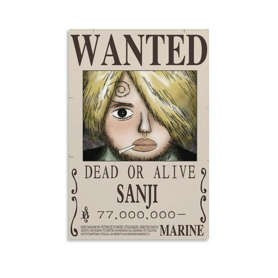 Anime Wanted Bounty Poster (147) Canvas Poster Wall Art Picture Prints ...
