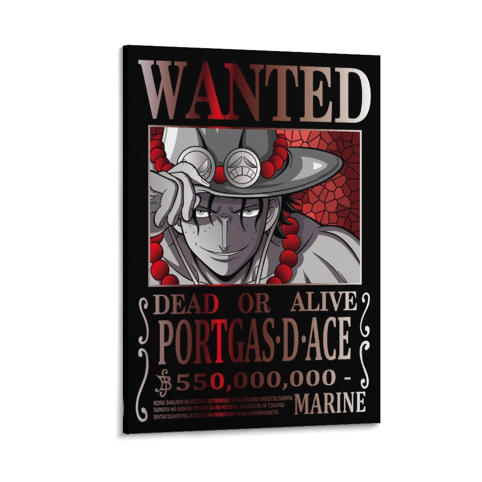Anime Wanted Poster Ace Canvas Wall Art Poster Decorative Bedroom ...