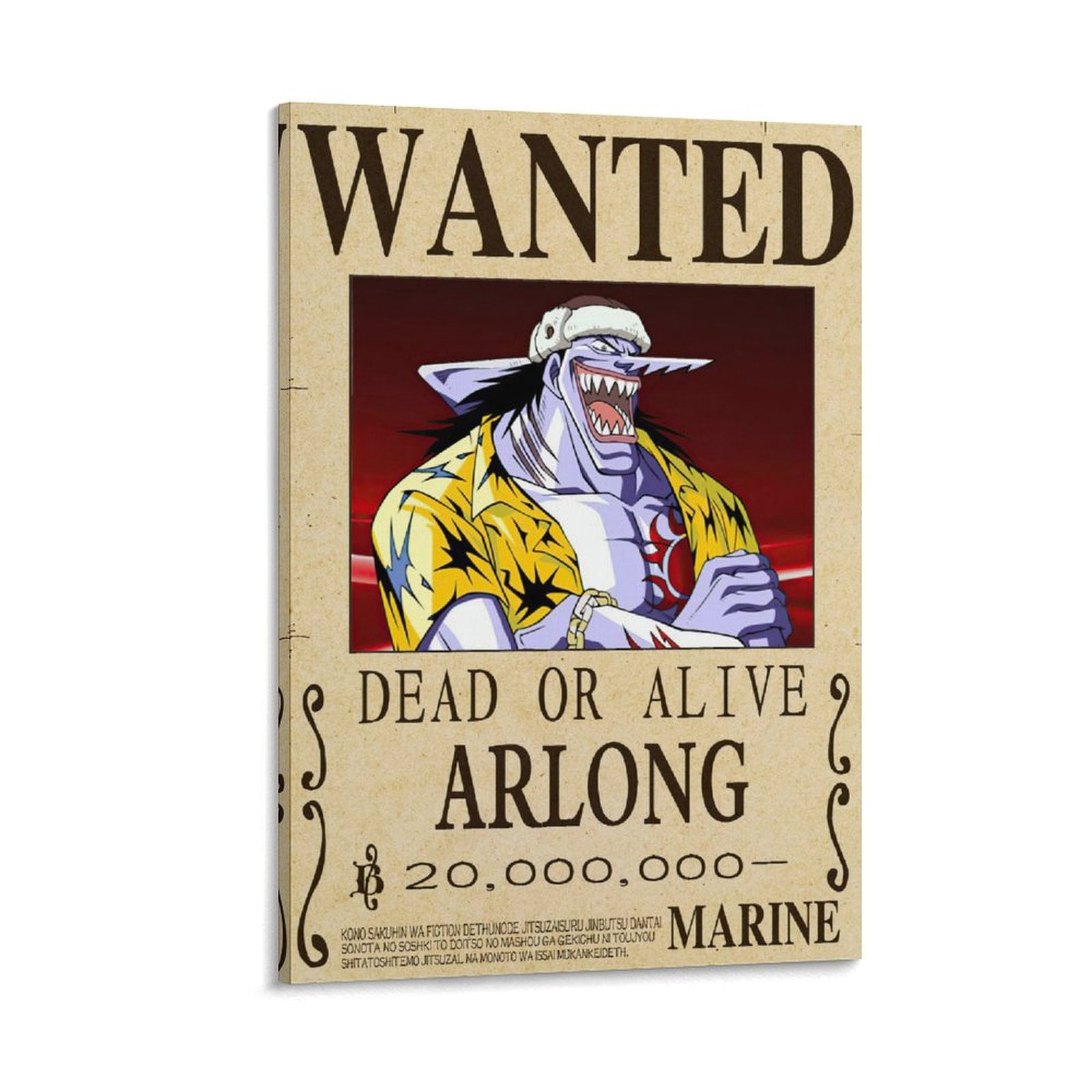 Anime Wanted Poster Arlong Artworks Canvas Poster Room Aesthetic Wall ...