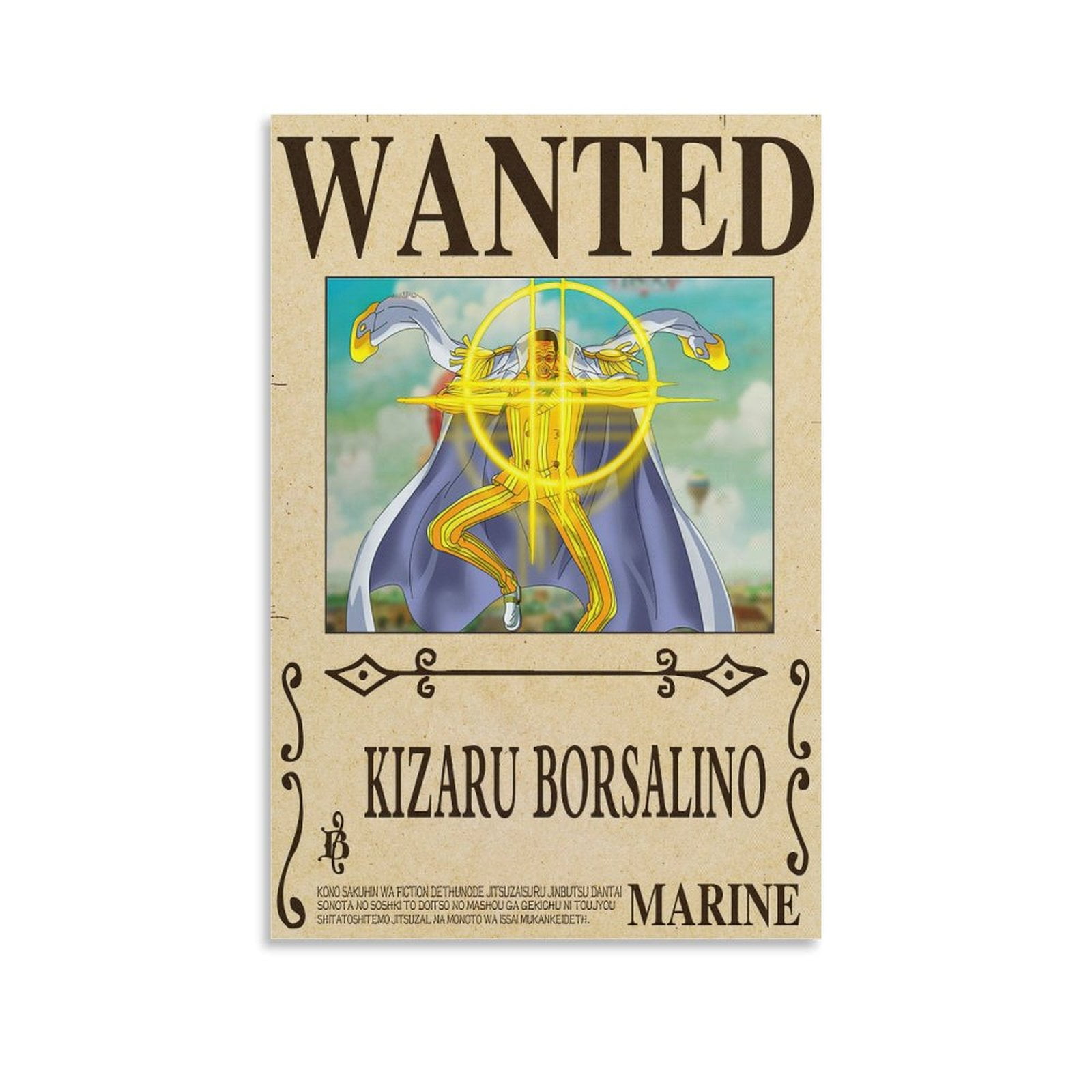 Anime Wanted Poster BORSALINO Painting On Canvas Wall Art Poster Scroll ...