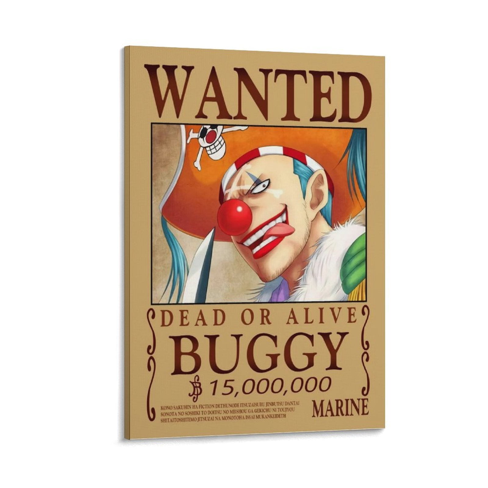Anime Wanted Poster BUGGY Wall Art Poster Scroll Canvas Painting ...