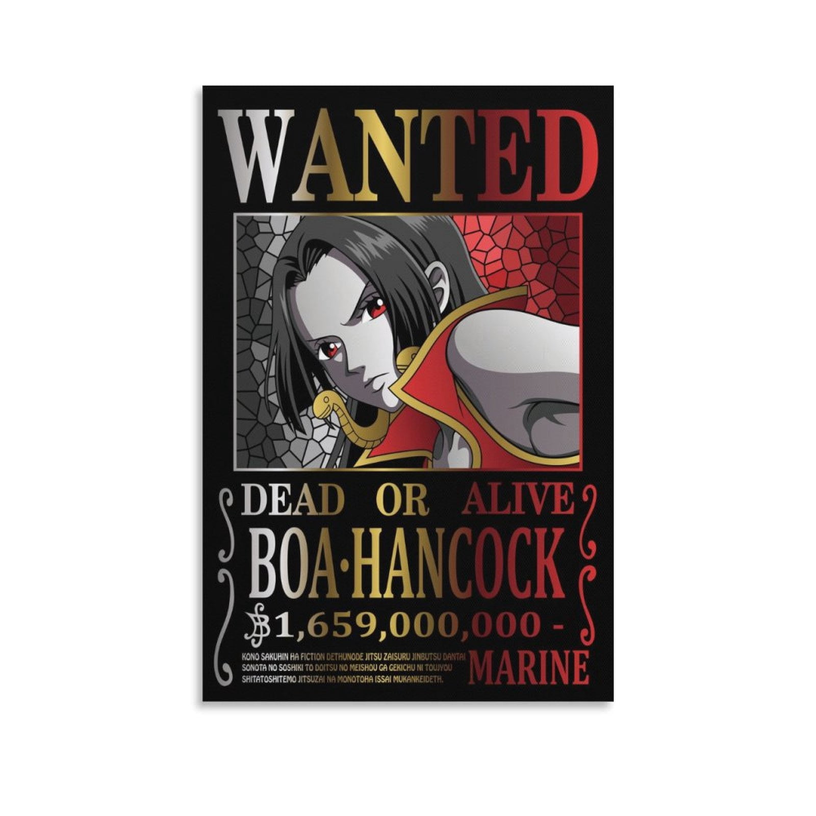 Anime Wanted Poster Boa Hancock Art Poster Canvas Painting Decor Wall ...
