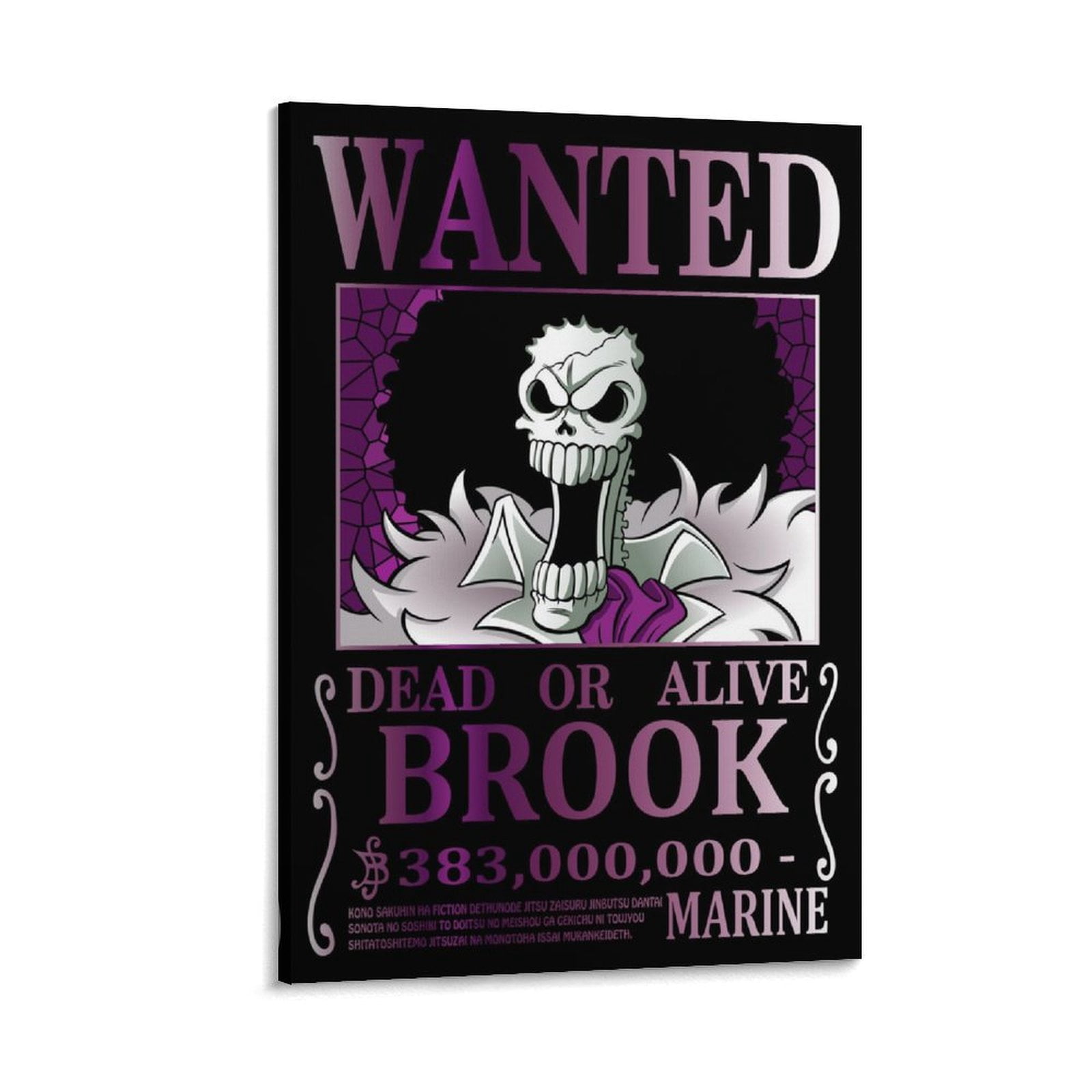 Anime Wanted Poster Brook Canvas Art Poster and Wall Art Picture Print ...