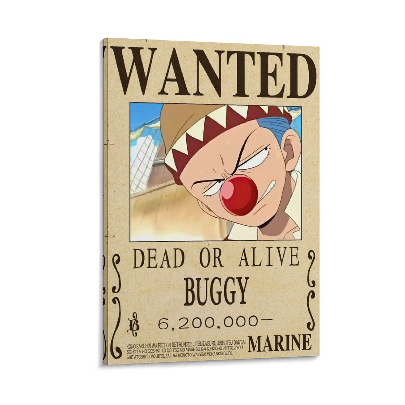 Anime Wanted Poster Buggy 1 Canvas Wall Art Prints Poster Gifts Photo ...