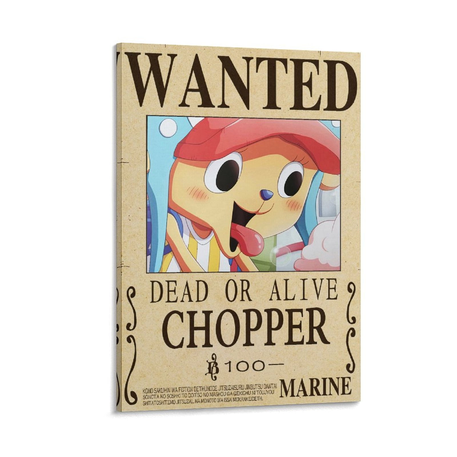 Anime Wanted Poster Chopper 1 Room Aesthetic Poster Print Art Wall ...