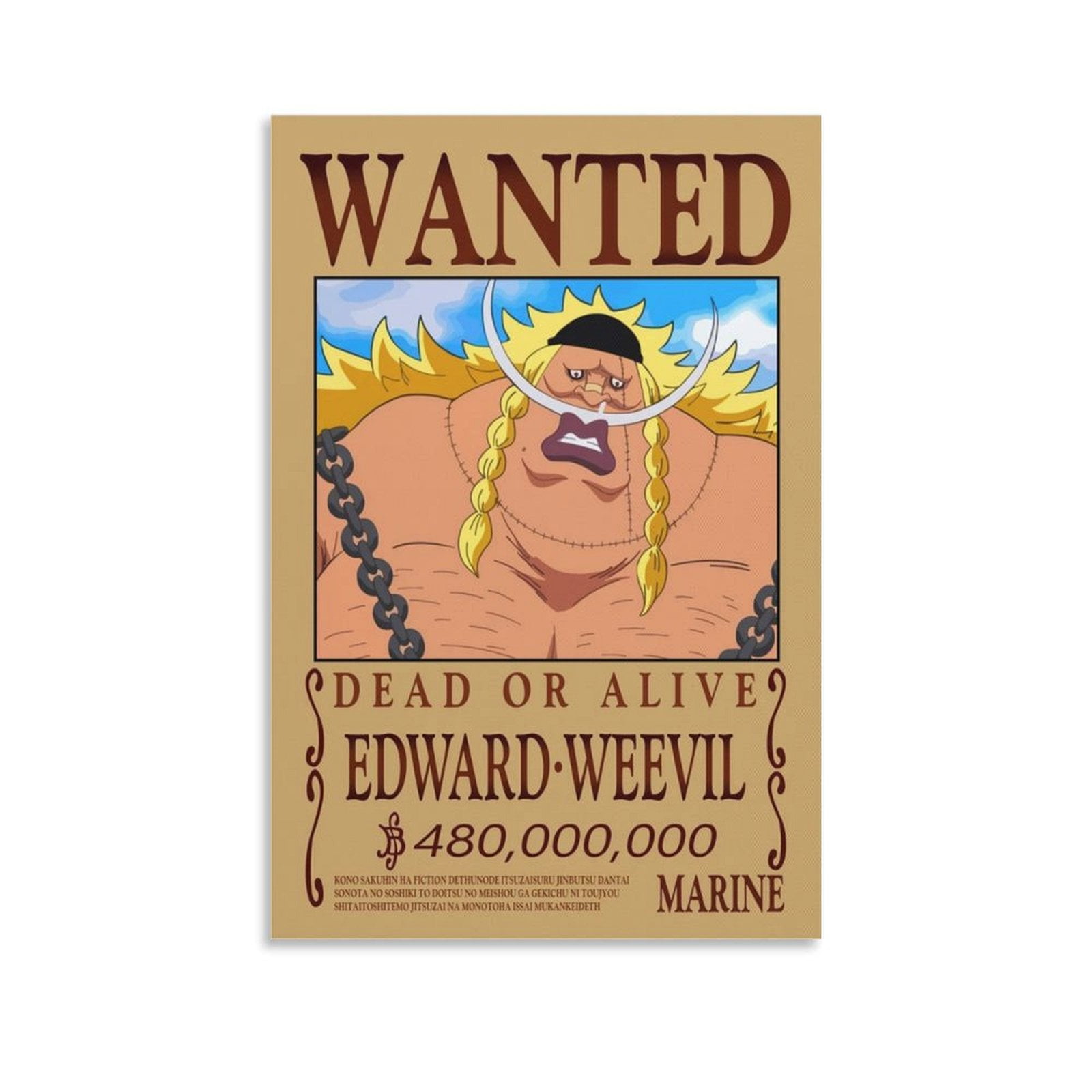 Anime Wanted Poster Edward Weevil Posters Art Print Wall Photo Paint ...