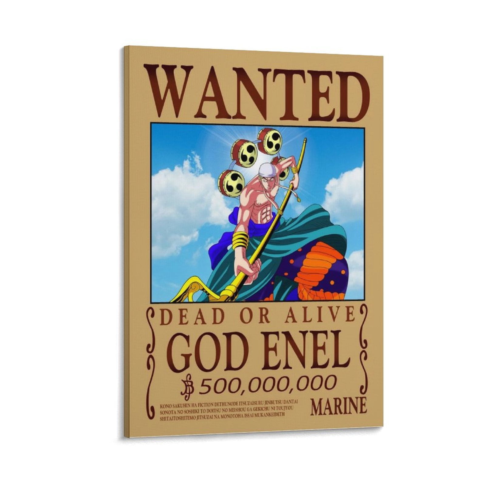 Anime Wanted Poster God Enel Picture Print Canvas Poster Wall Paint Art ...