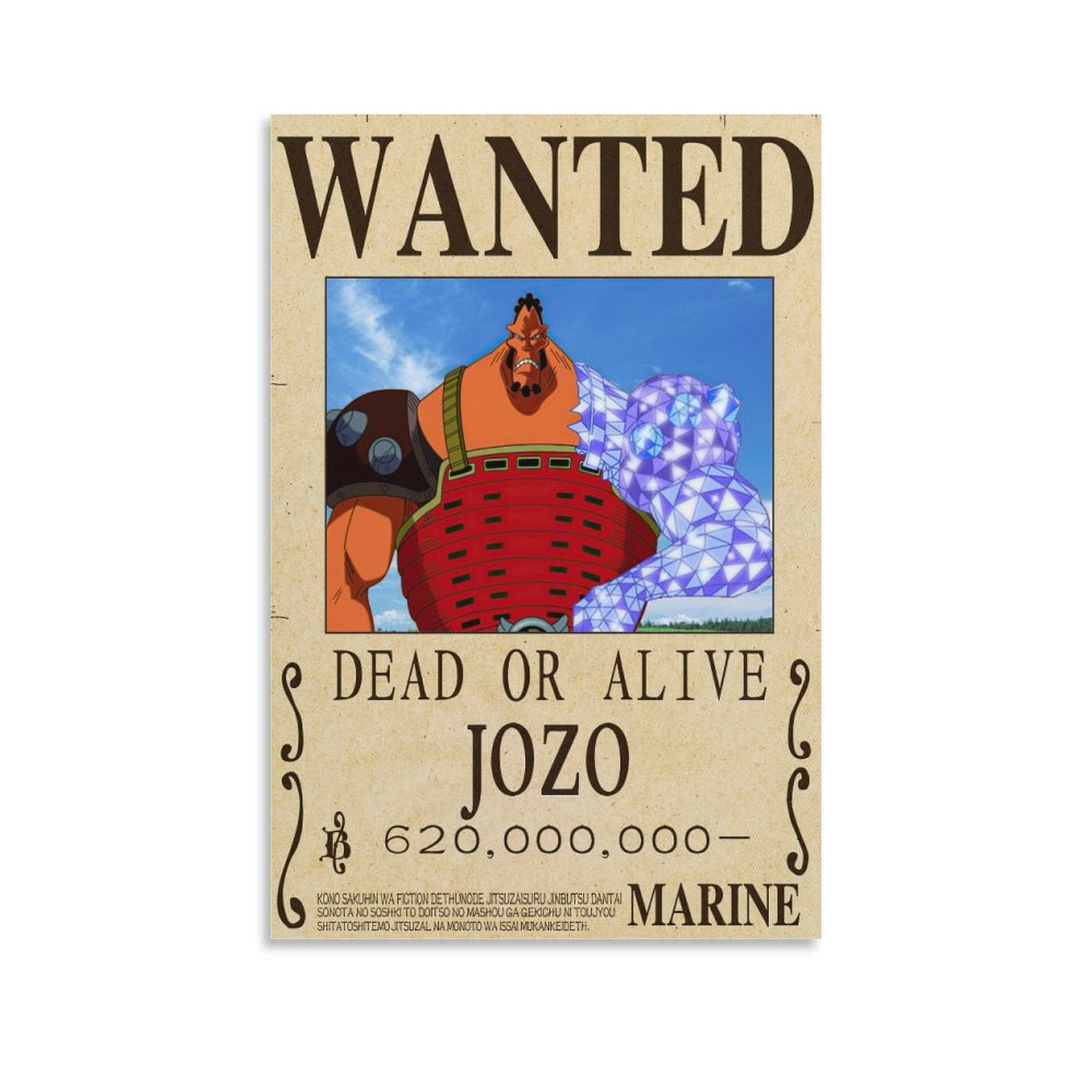 Anime Wanted Poster JOZO Painting On Canvas Wall Art Poster Scroll ...