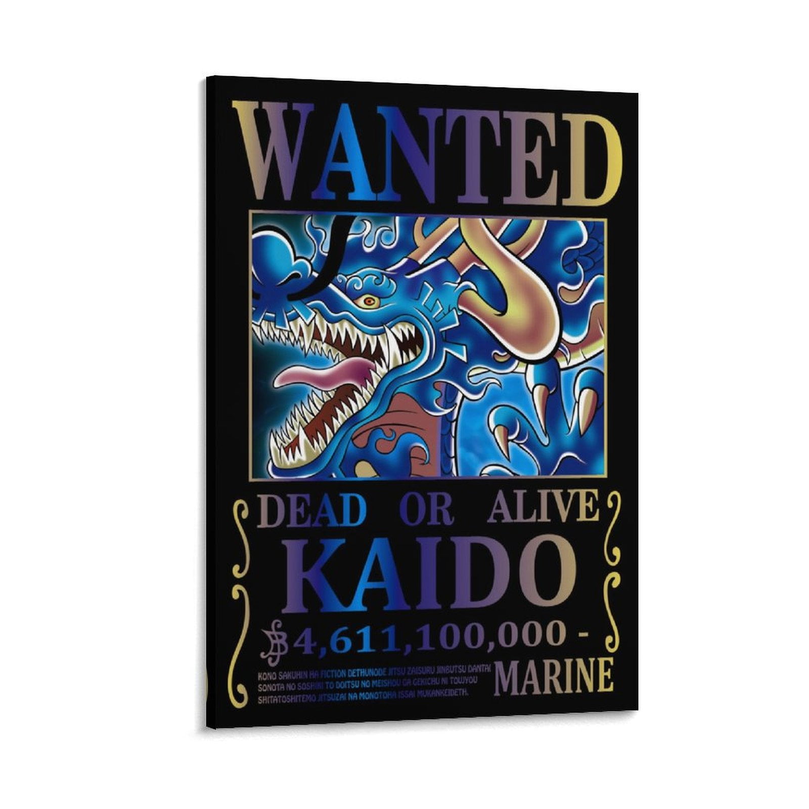 Anime Wanted Poster Kaido 1 Canvas Wall Art Poster Decorative Bedroom ...