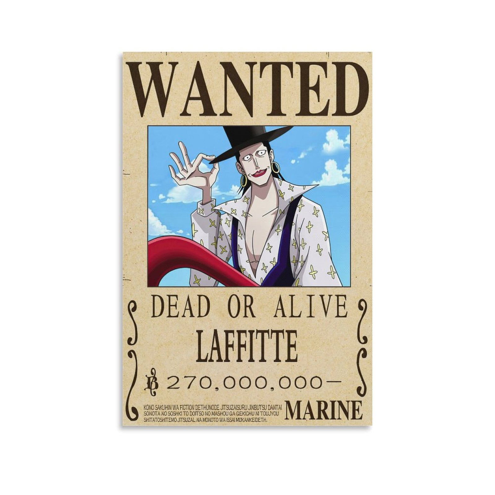 Anime Wanted Poster Laffitte Canvas Wall Art Prints Poster Gifts Photo ...