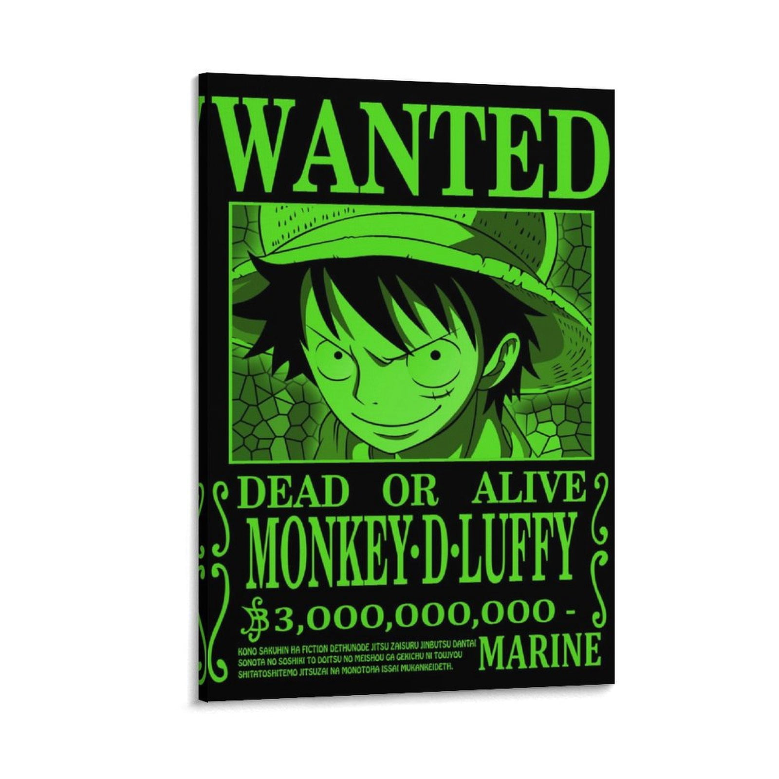 Anime Wanted Poster Luffy 5 Wall Art Poster Gifts Bedroom Prints Home ...