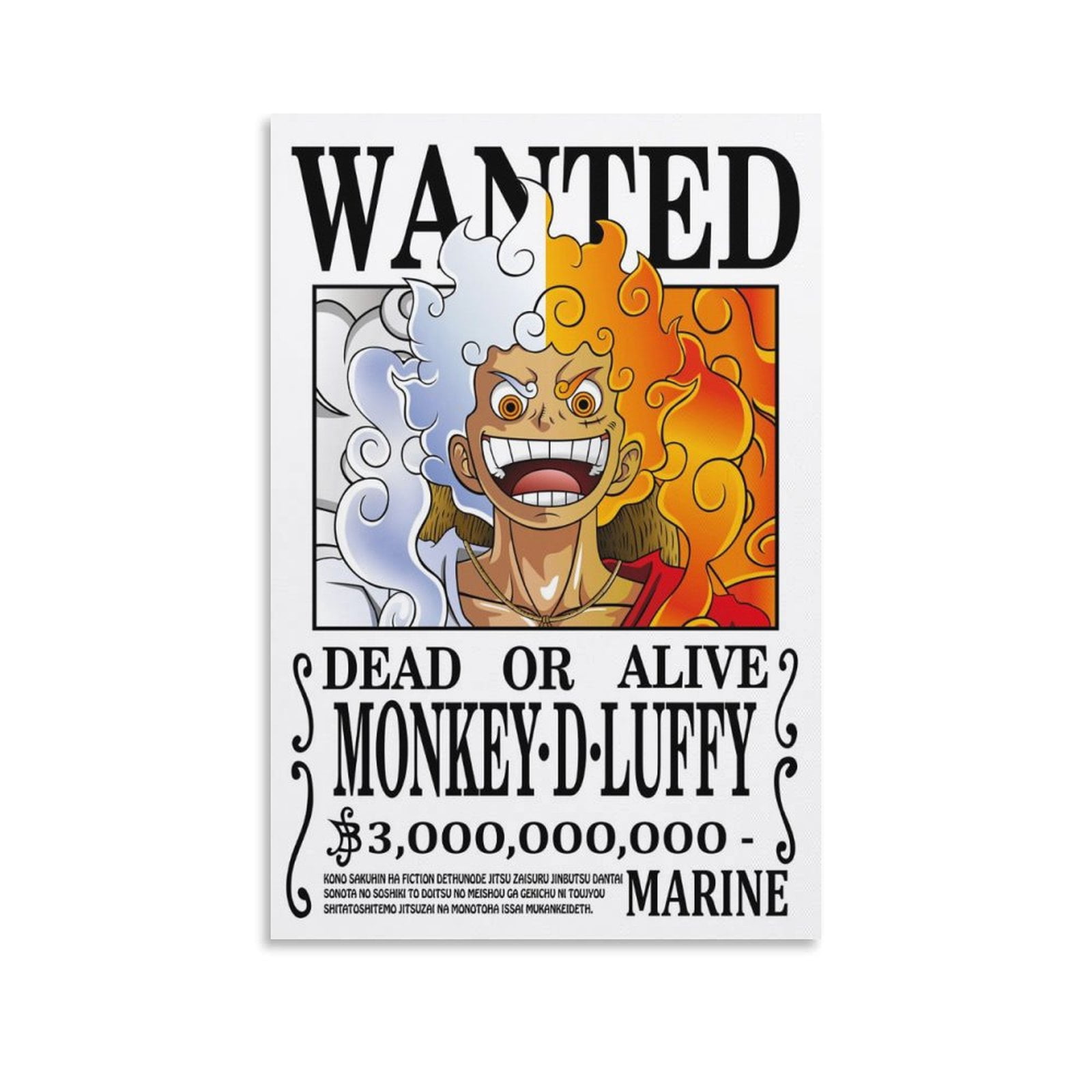 Anime Wanted Poster Luffy 6 Wall Art Poster Gifts Bedroom Prints Home ...