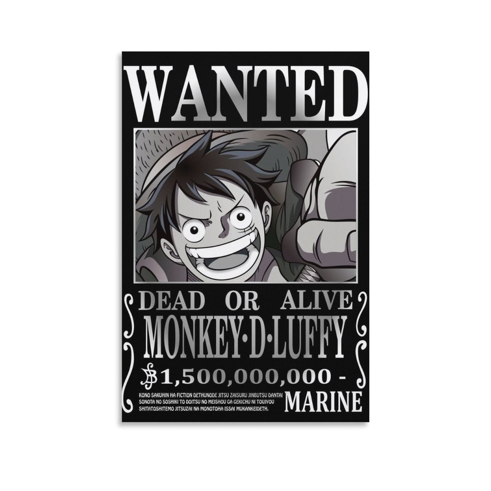 Anime Wanted Poster Luffy Home Decor Poster Wall Art Hanging Picture ...