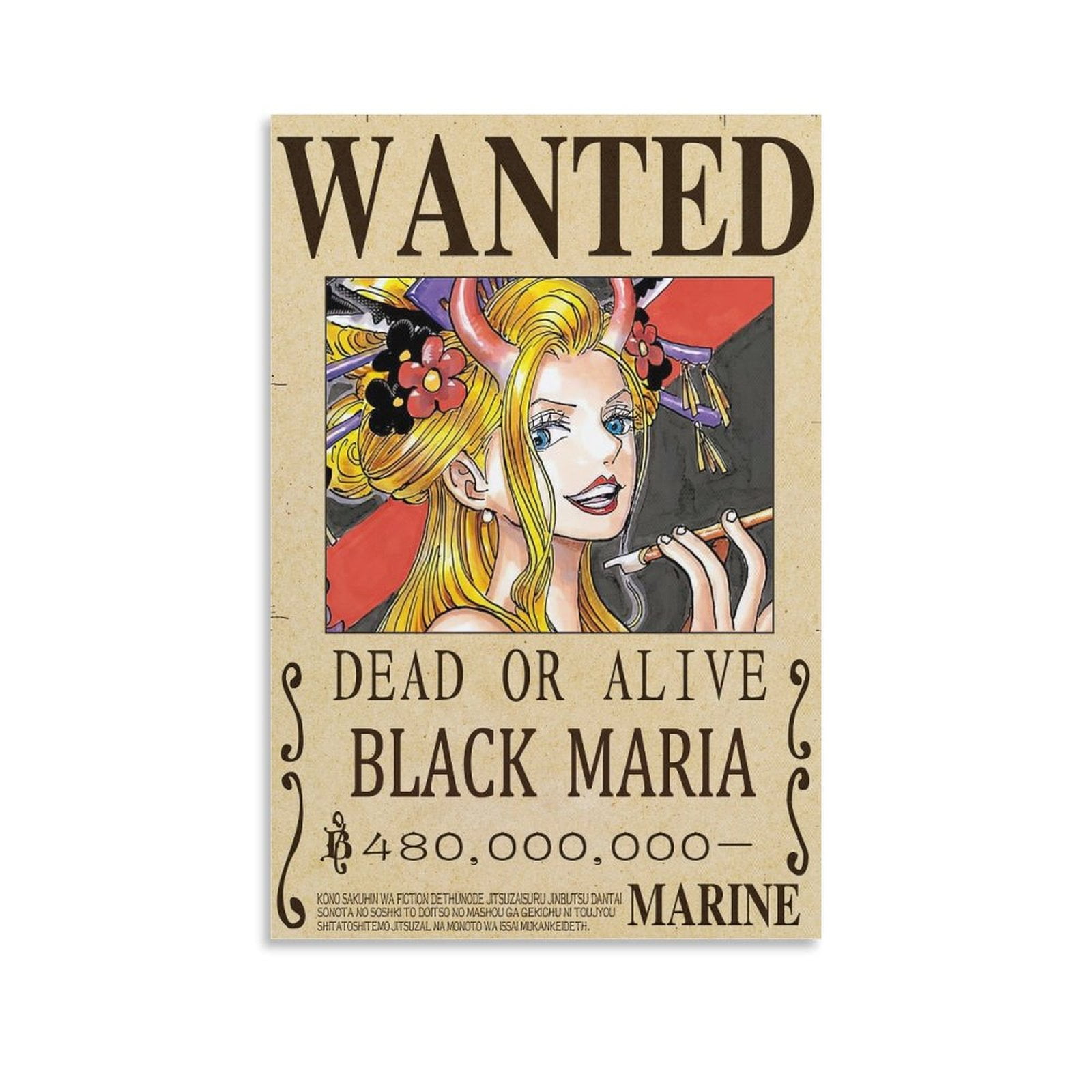 Anime Wanted Poster Maria Wall Art Poster Gifts Bedroom Prints Home ...