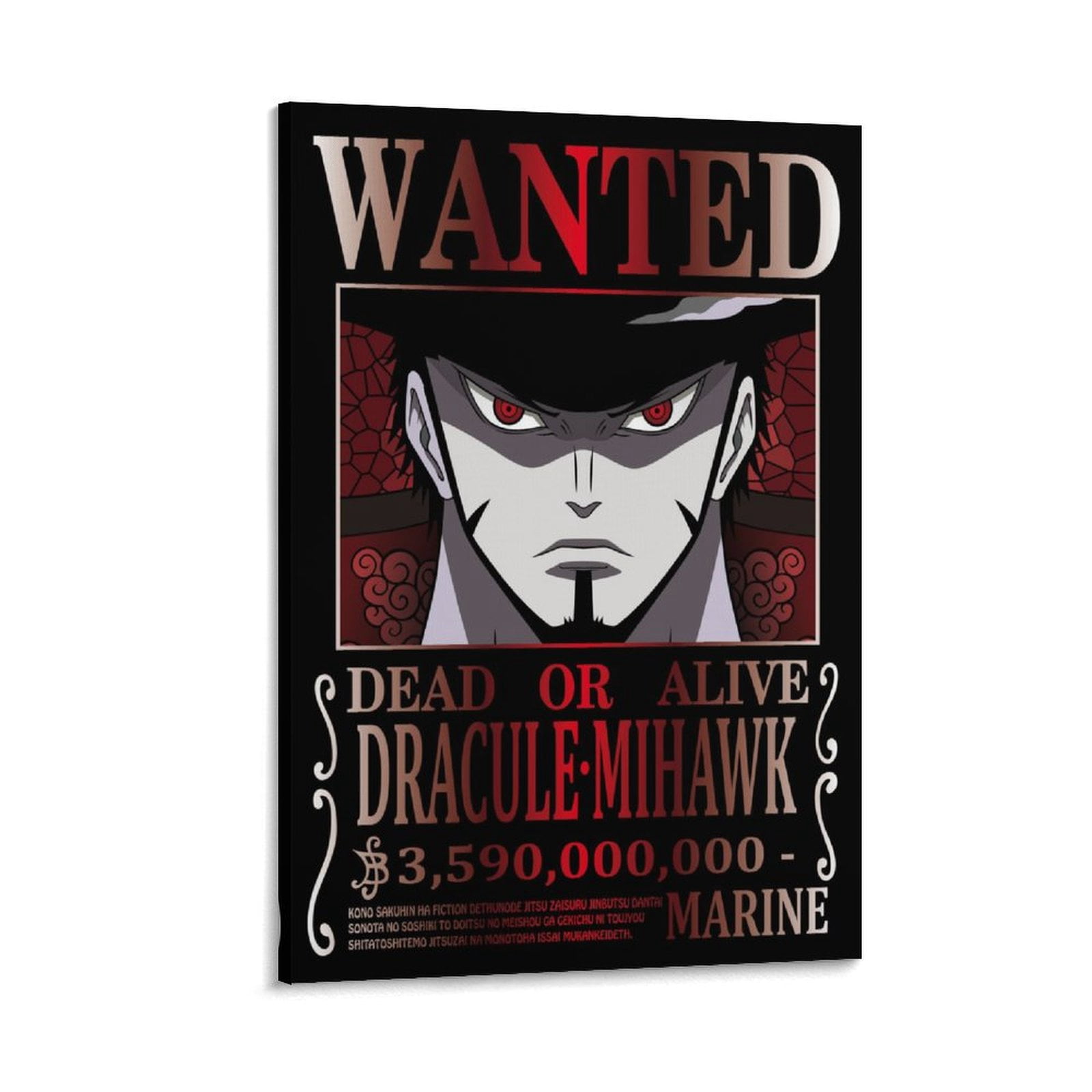 Anime Wanted Poster Mihawk Posters Art Print Wall Photo Paint Poster ...