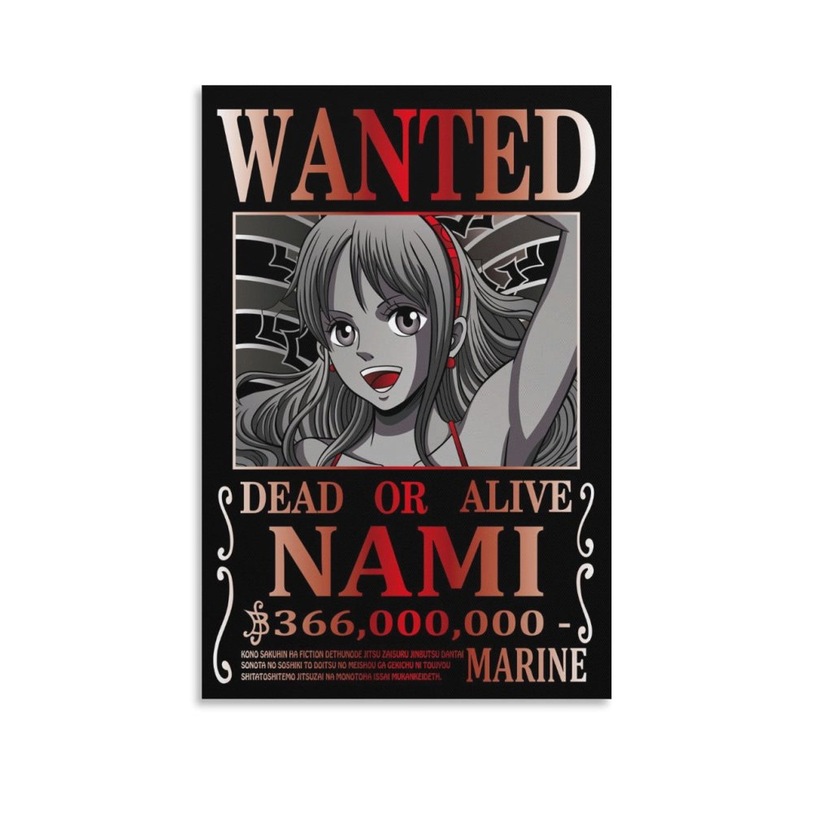 Anime Anime Wanted Poster Nami 1 Home Decor Poster Wall Art Hanging ...
