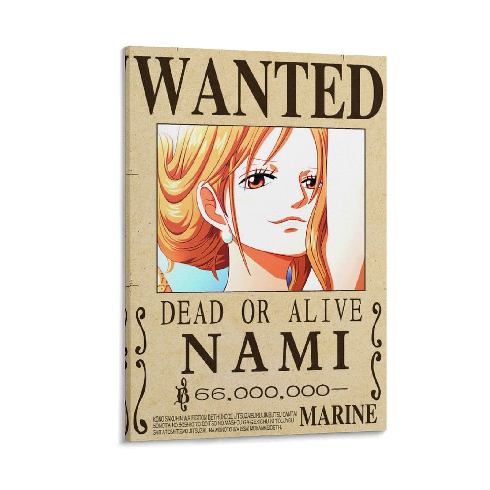 Anime Wanted Poster Nami 1 Picture Print Canvas Poster Wall Paint Art ...