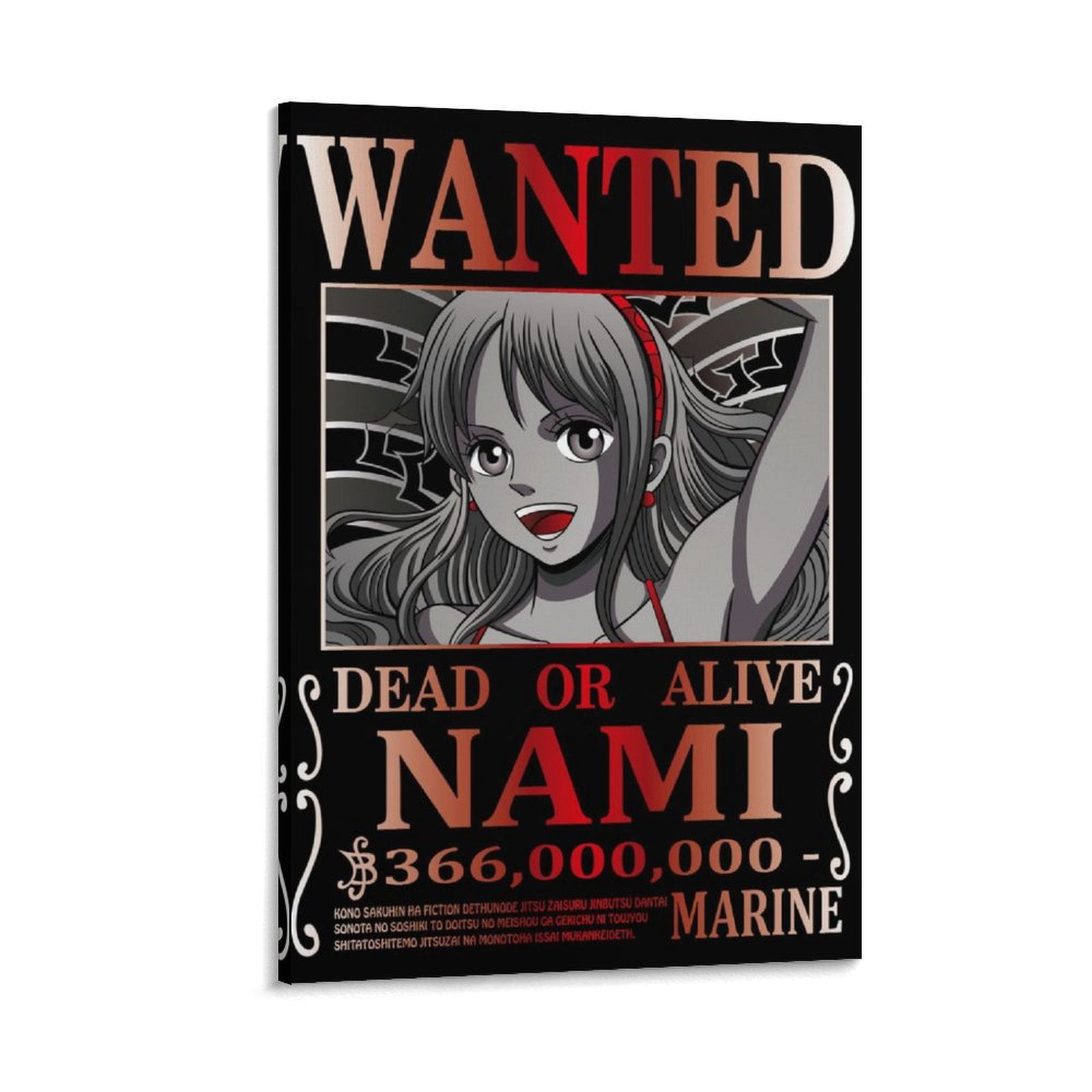 Anime Wanted Poster Nami 1 Wall Art Poster Scroll Canvas Painting ...