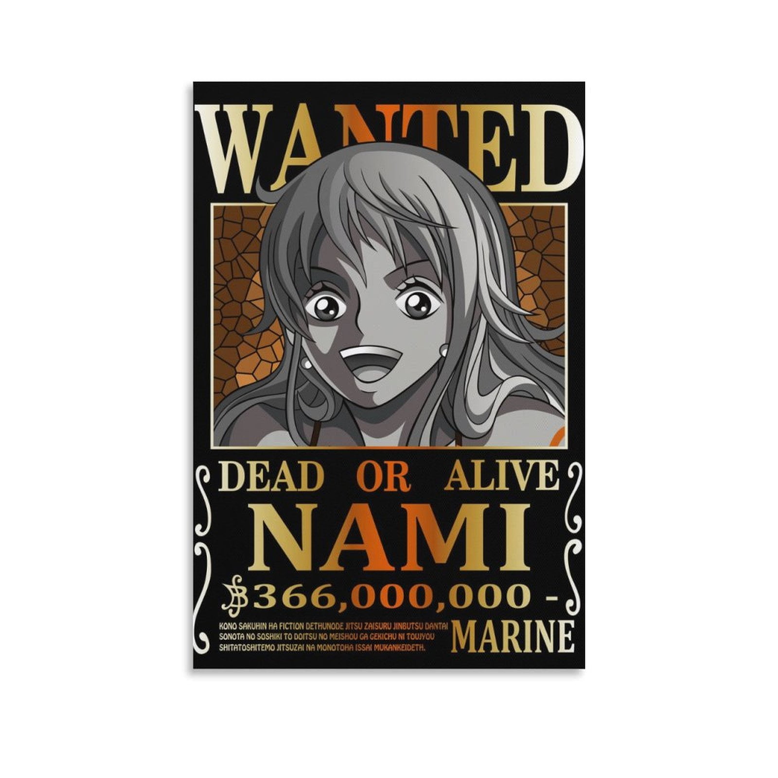 Anime Wanted Poster Nami Picture Print Wall Art Poster Painting Canvas ...