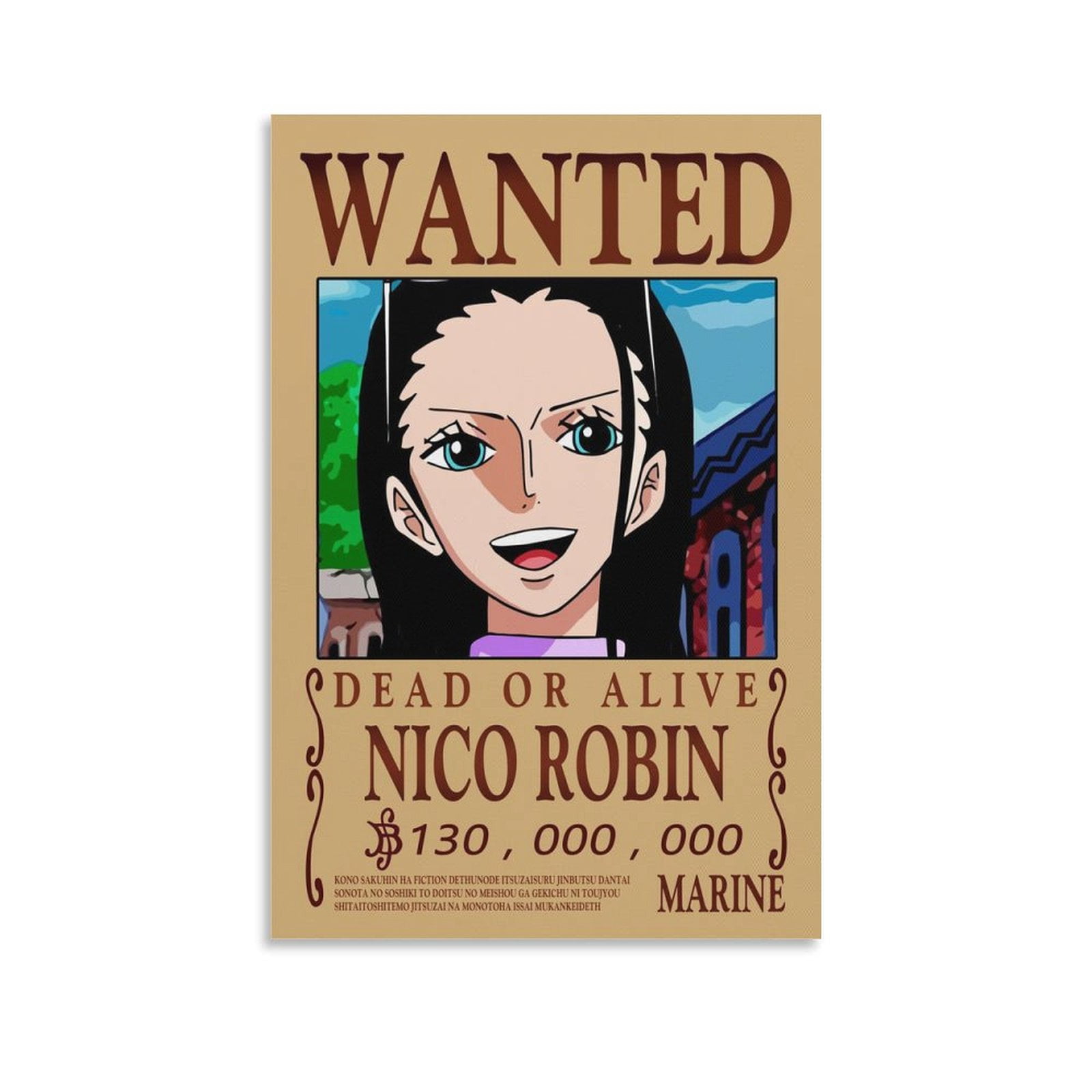 Anime Wanted Poster Nico Robin Canvas Wall Art Poster Decorative ...