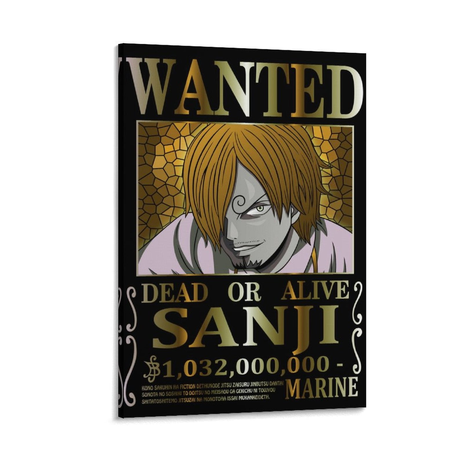 Anime Wanted Poster Sanji Picture Print Canvas Poster Wall Paint Art ...