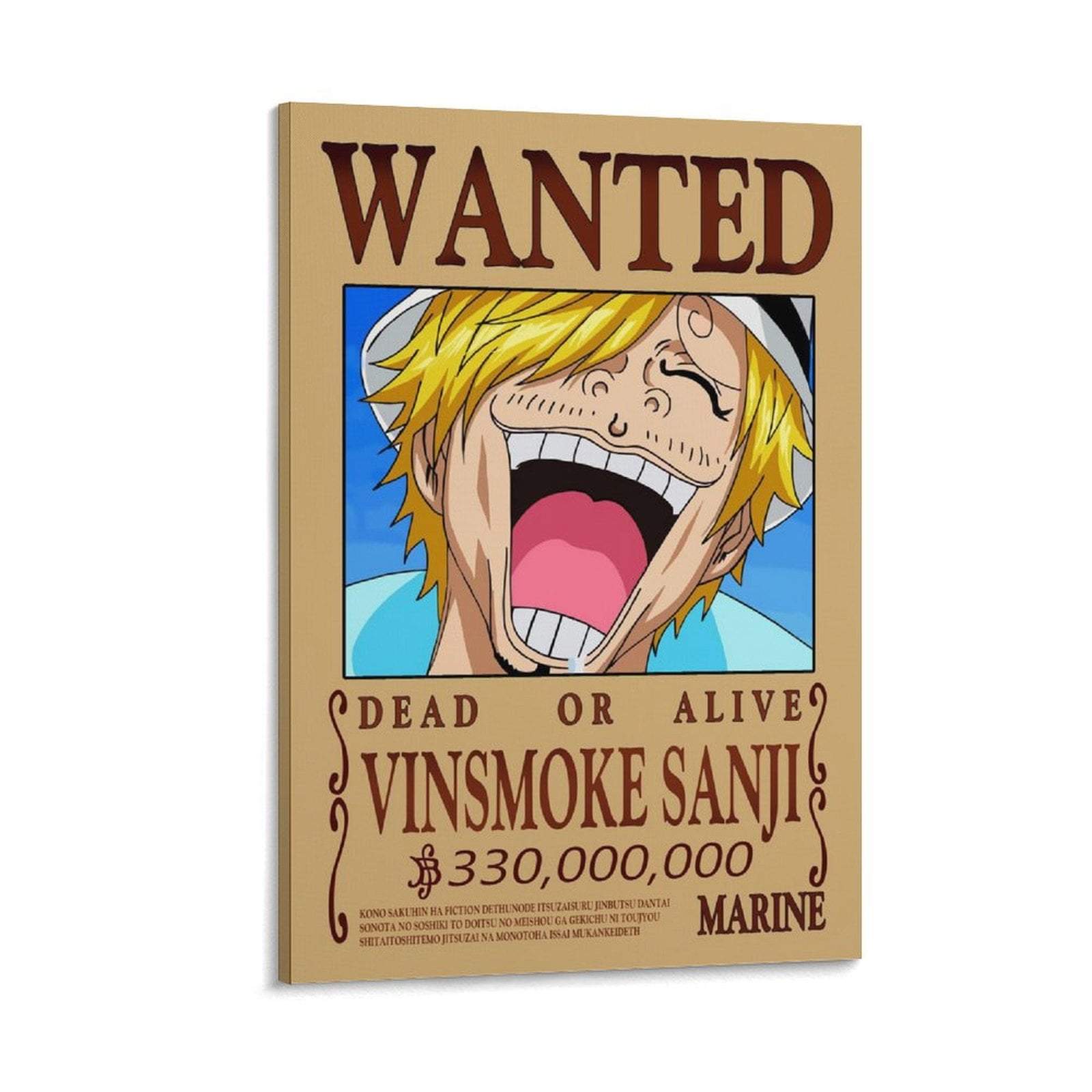 Anime Wanted Poster Sanji Wall Art Poster Gifts Bedroom Prints Home ...