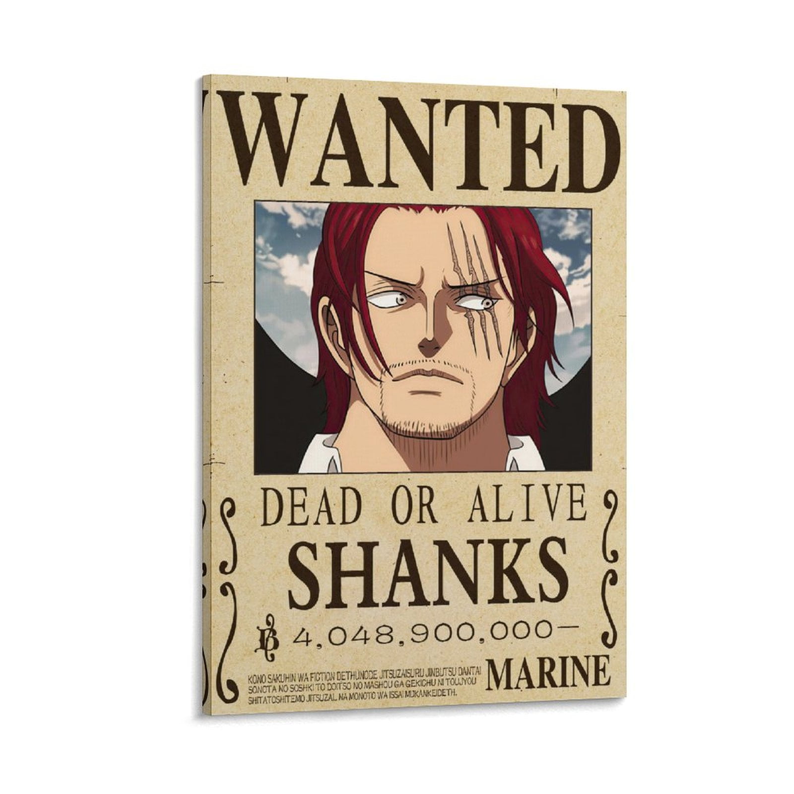 Anime Wanted Poster Shanks Canvas Wall Art Prints Poster Gifts Photo ...
