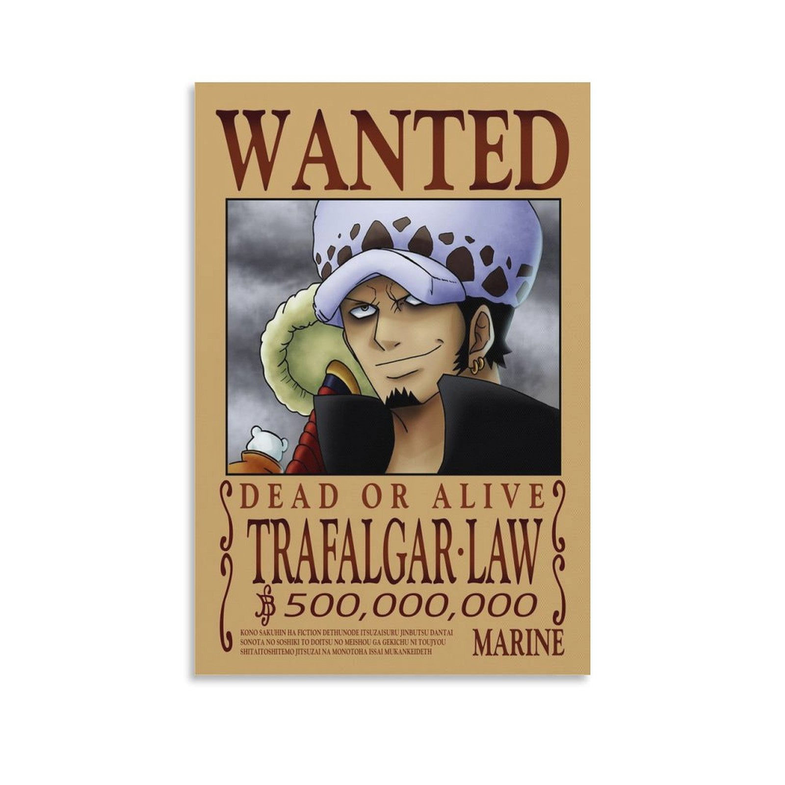 Anime Wanted Poster TRAFALGAR LAW Room Aesthetic Poster Print Art Wall ...