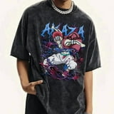 Anime Warrior Battle Stance Graphic Tee Dynamic Energy Aura Ink Splash ...