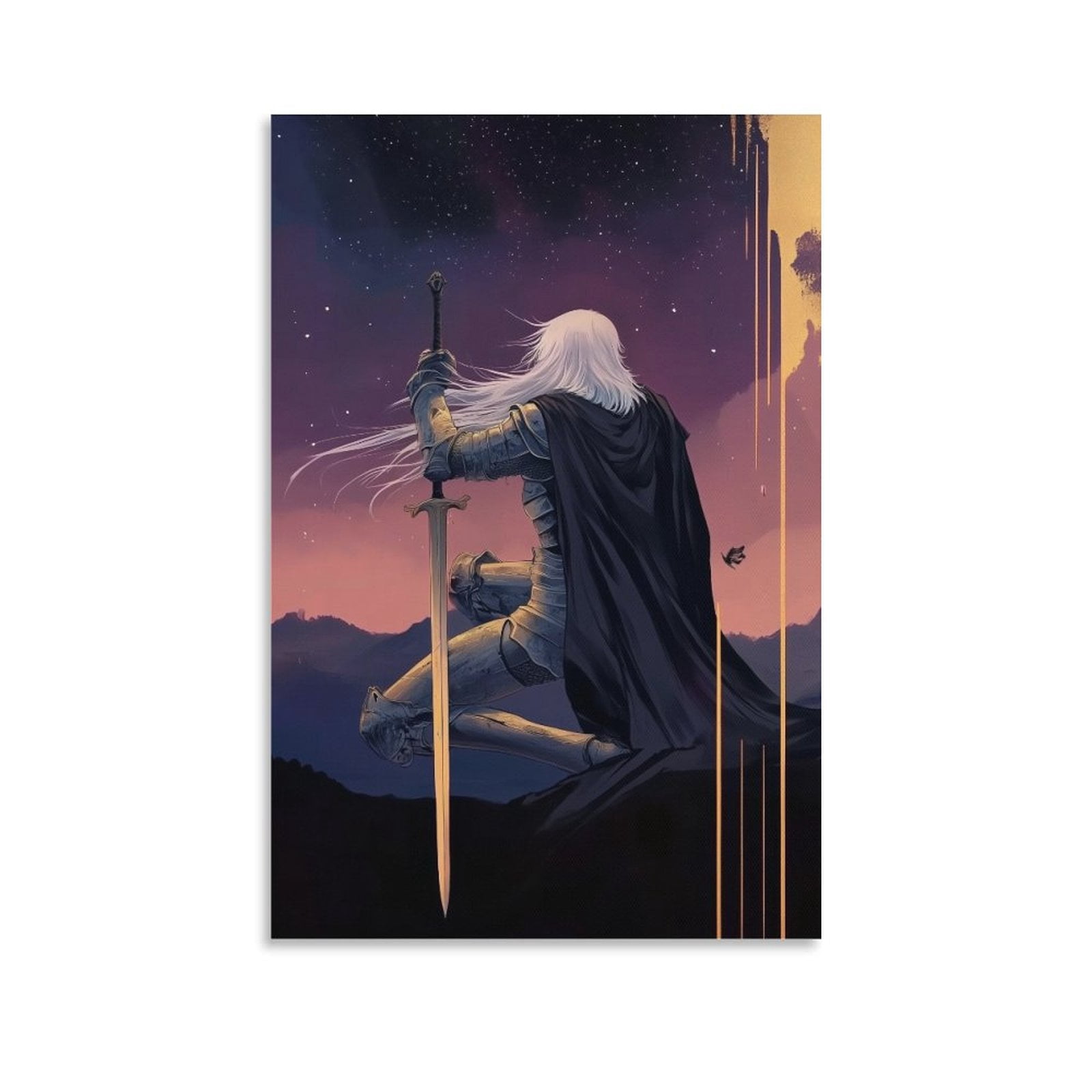 Anime Warrior Mural Posters Art Print Wall Photo Paint Poster Hanging ...
