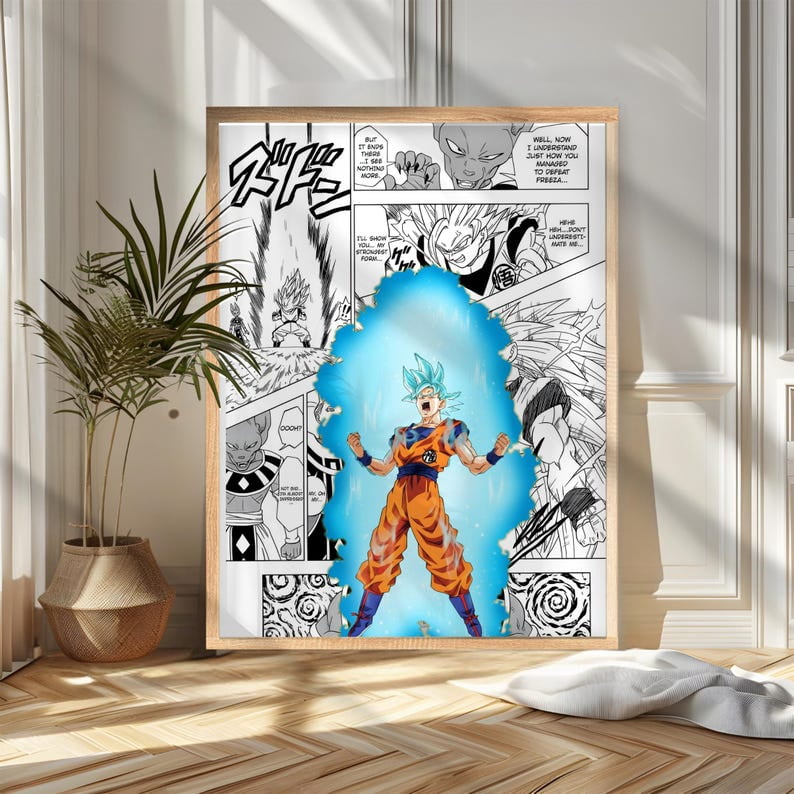 Anime Warrior Power Up Manga Style Wall Art Poster 8x12 UNFRAMDE ...