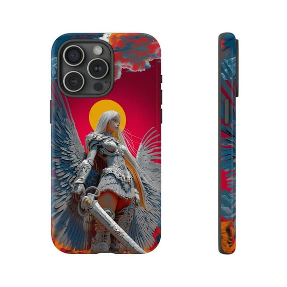Anime Winged Warrior Girl Knight Graphic Phone Case for iPhone 11,12,13 ...