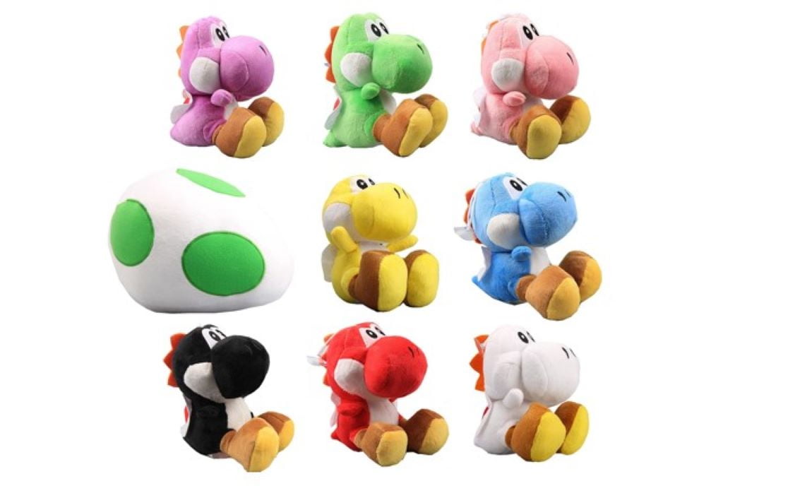 Anime World 9pcs Plush Set: 8 Yoshi Plush Toys and Yoshi Egg Plush - 6 ...