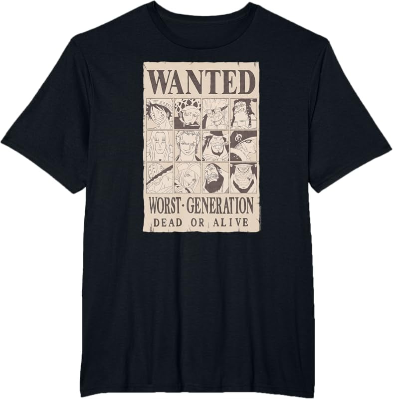 Anime Worst Generation Wanted Poster Collage T-Shirt - Walmart.com