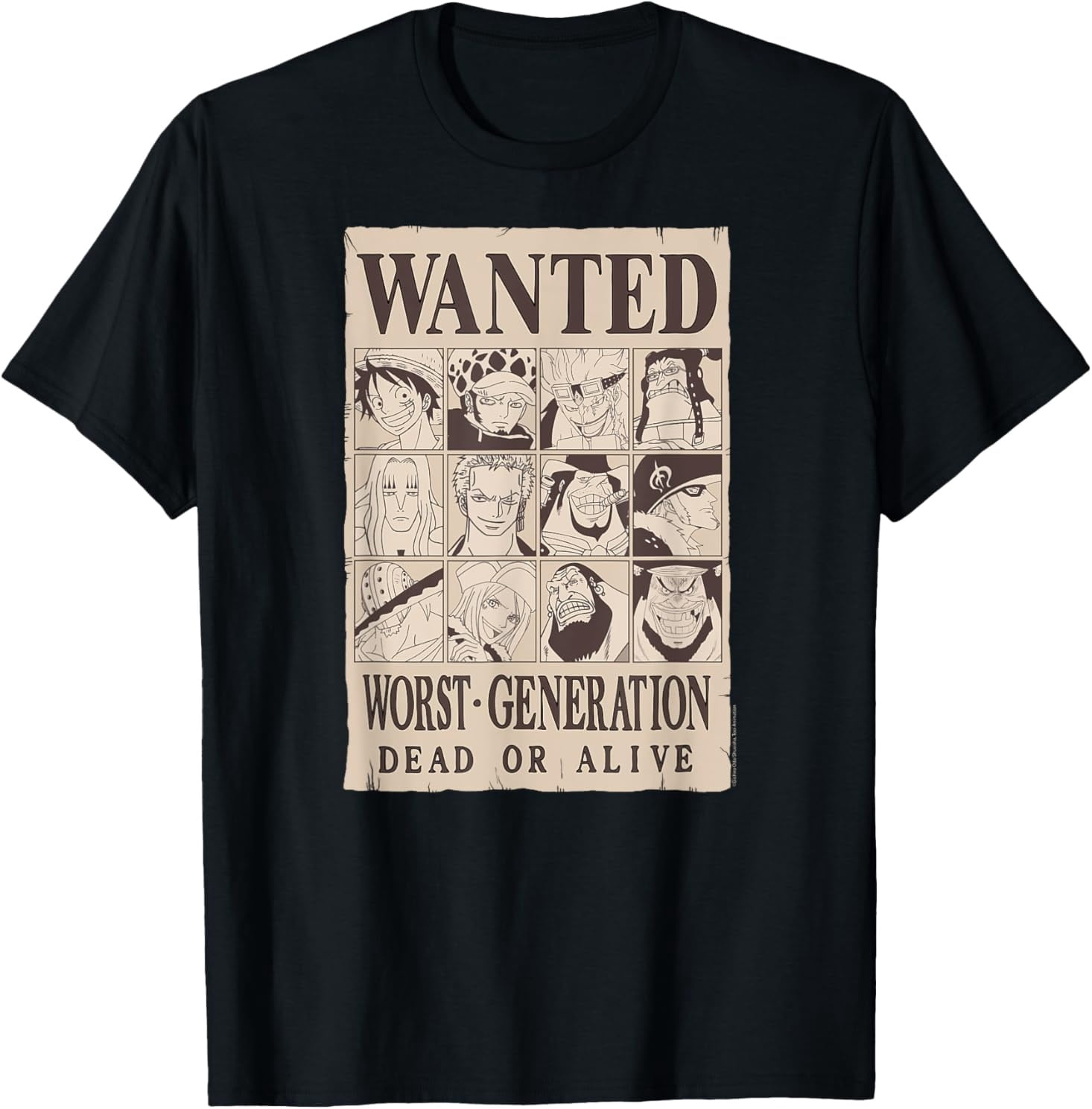Anime Worst Generation Wanted Poster Collage T-Shirt - Walmart.com