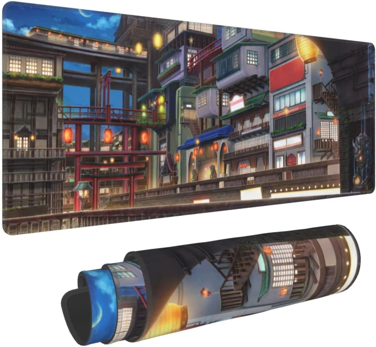 Anime XL Mouse Pad Gaming, Large Mousepad Design with Light City ...