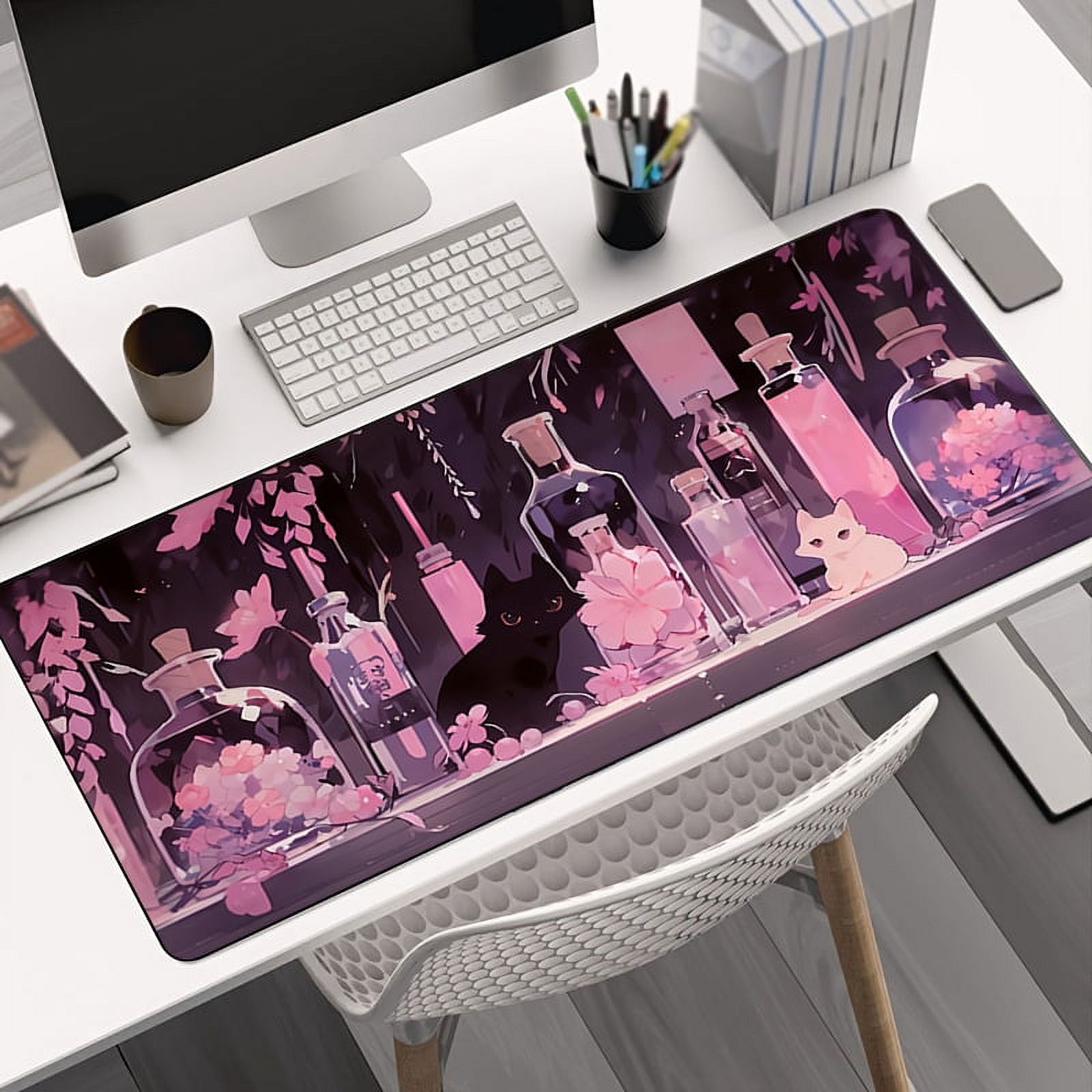 Anime Xxl Mouse Pad Gaming Accessories Cartoon Cat Keyboard Mousepad ...