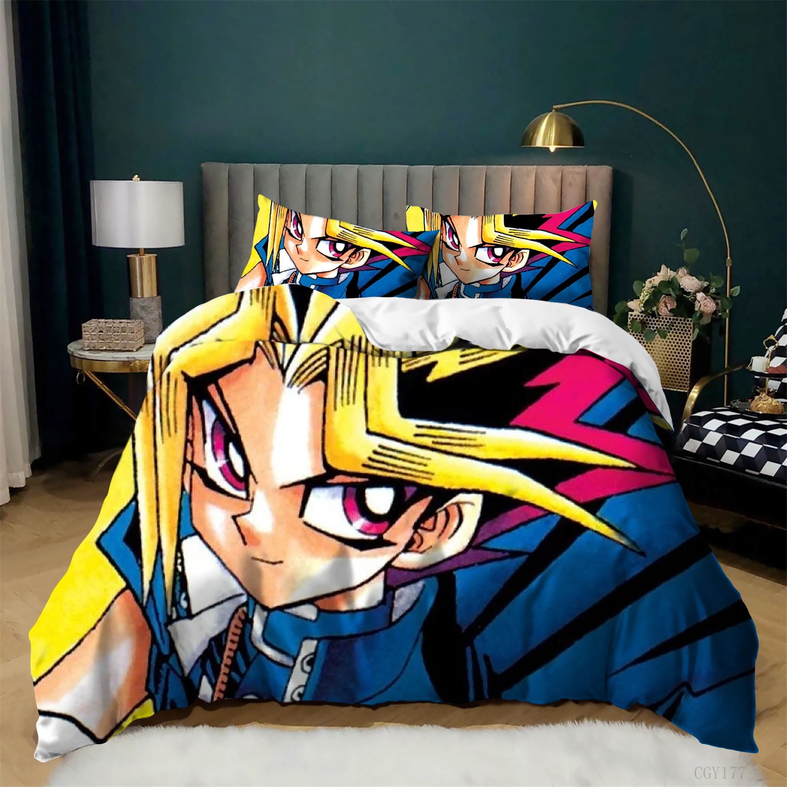 Anime Yu-Gi-Oh Bedding Set 3 Pieces Soft and Breathable Duvet Cover Set ...