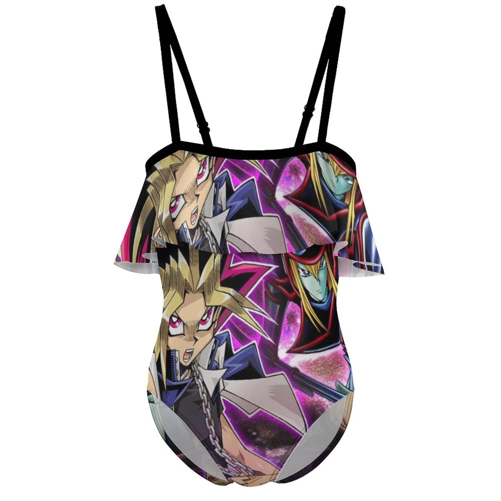 Anime Yu-Gi-Oh Children's Swimsuit Adjustable Off Shoulder Ruffle ...