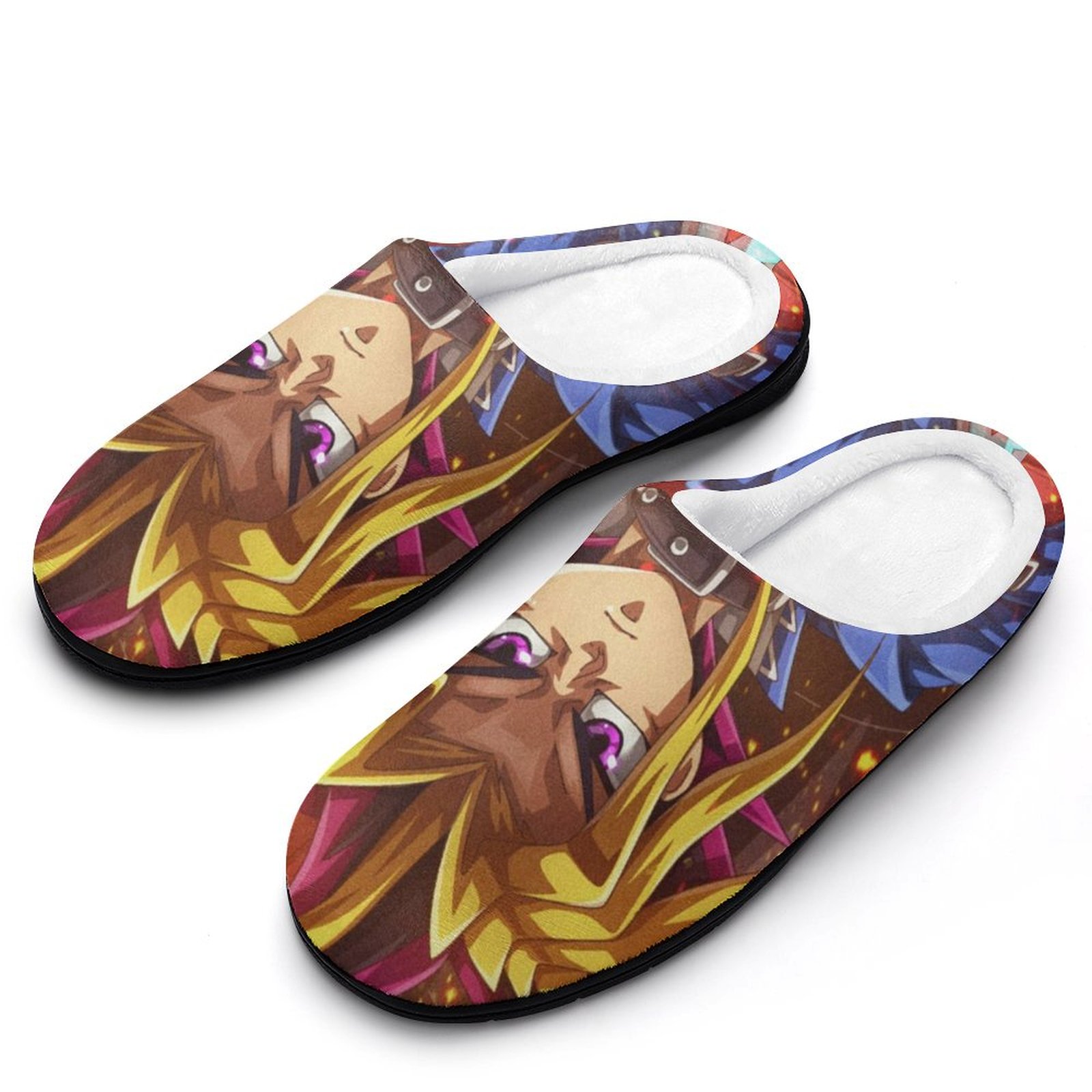 Anime Yu-Gi-Oh Men's Fuzzy Slippers House Open Back Slippers Closed Toe ...