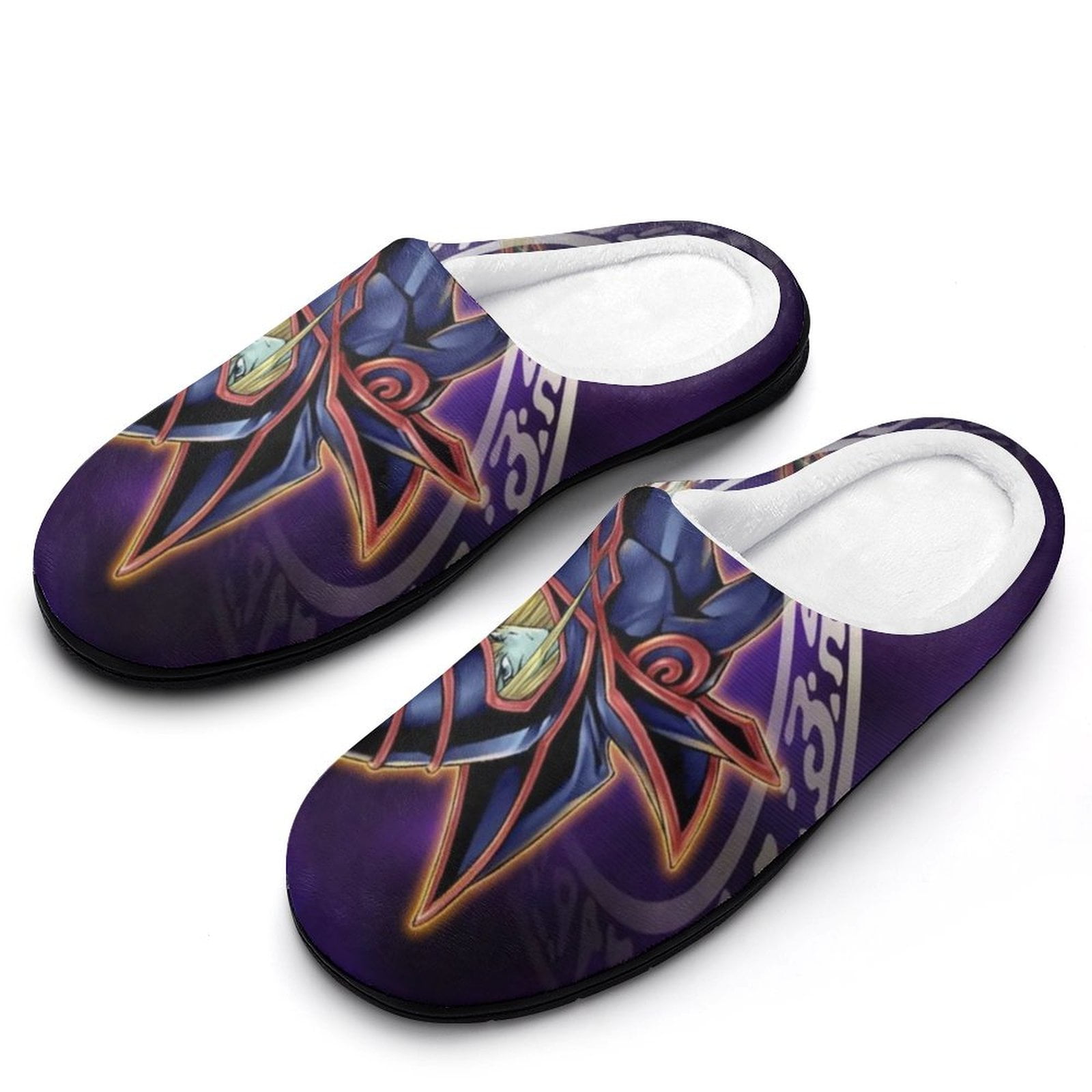 Anime Yu-Gi-Oh Men's Fuzzy Slippers House Open Back Slippers Closed Toe ...