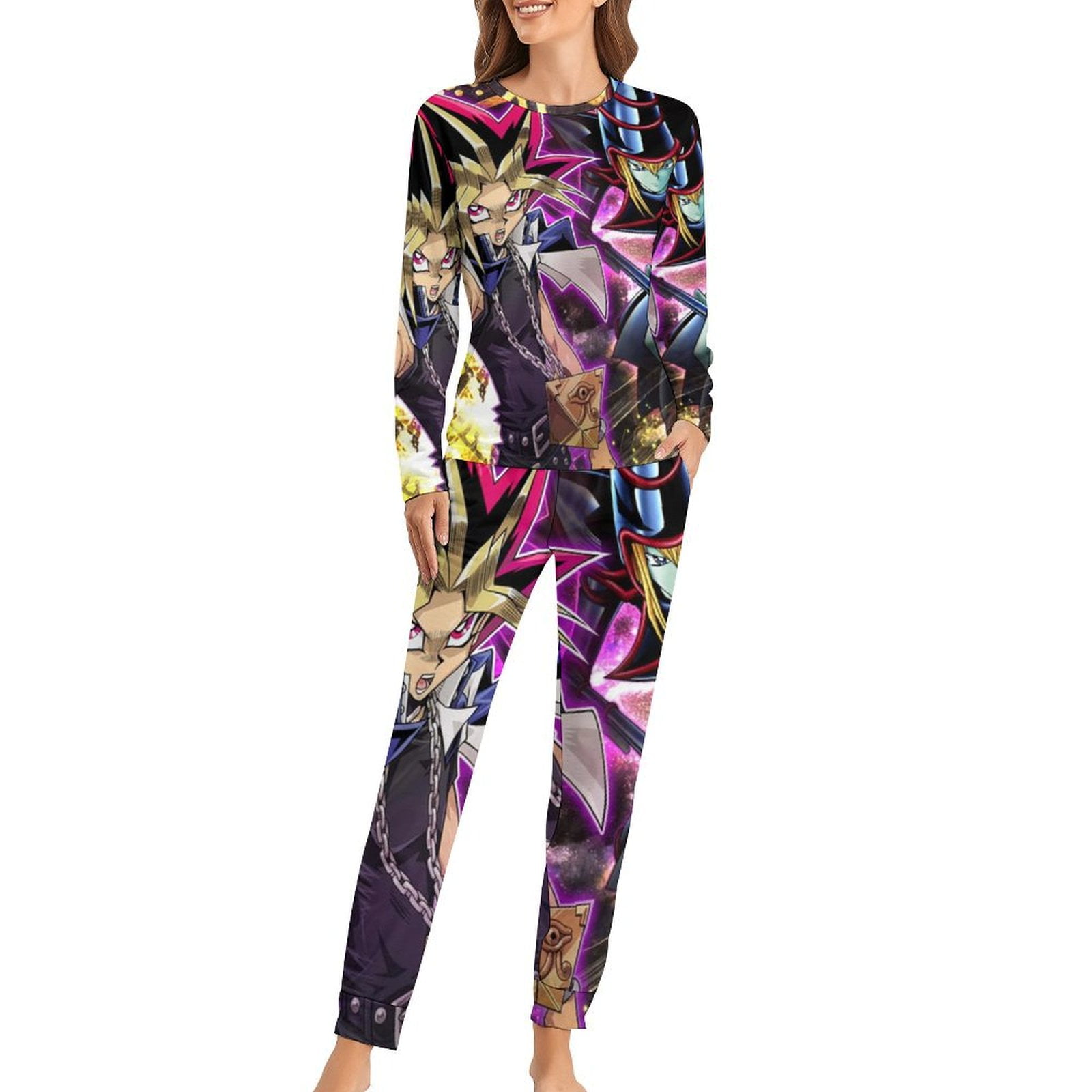 Anime Yu-Gi-Oh Womens Pajama Set Loungewear Cozy Soft House Wear Sets ...