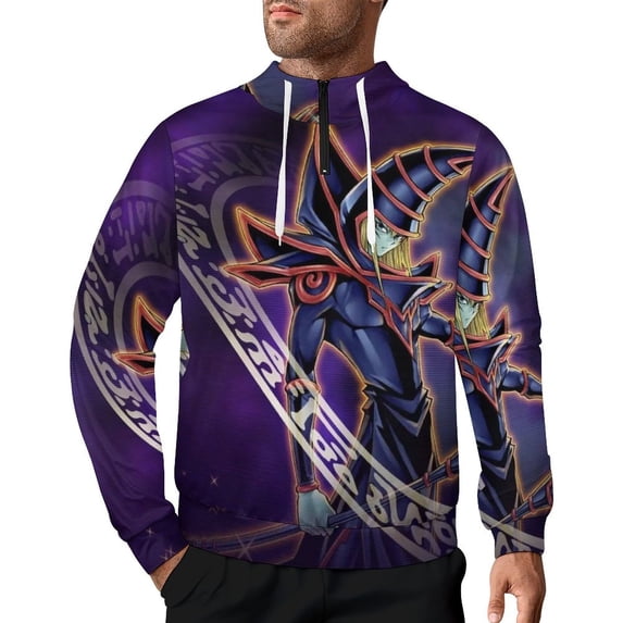 Anime Yu-Gi-Oh Zipper Pullover Sweatshirt Hoodies High Neck Hooded ...