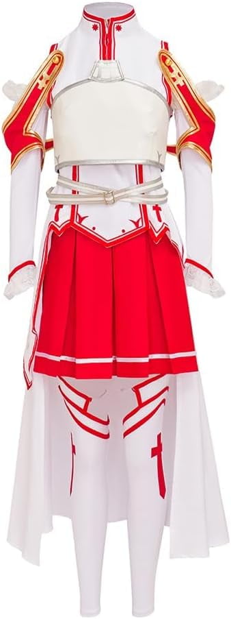Anime Yuuki Asuna Dress SAO Battle Suit Slim Long Section Uniform ...